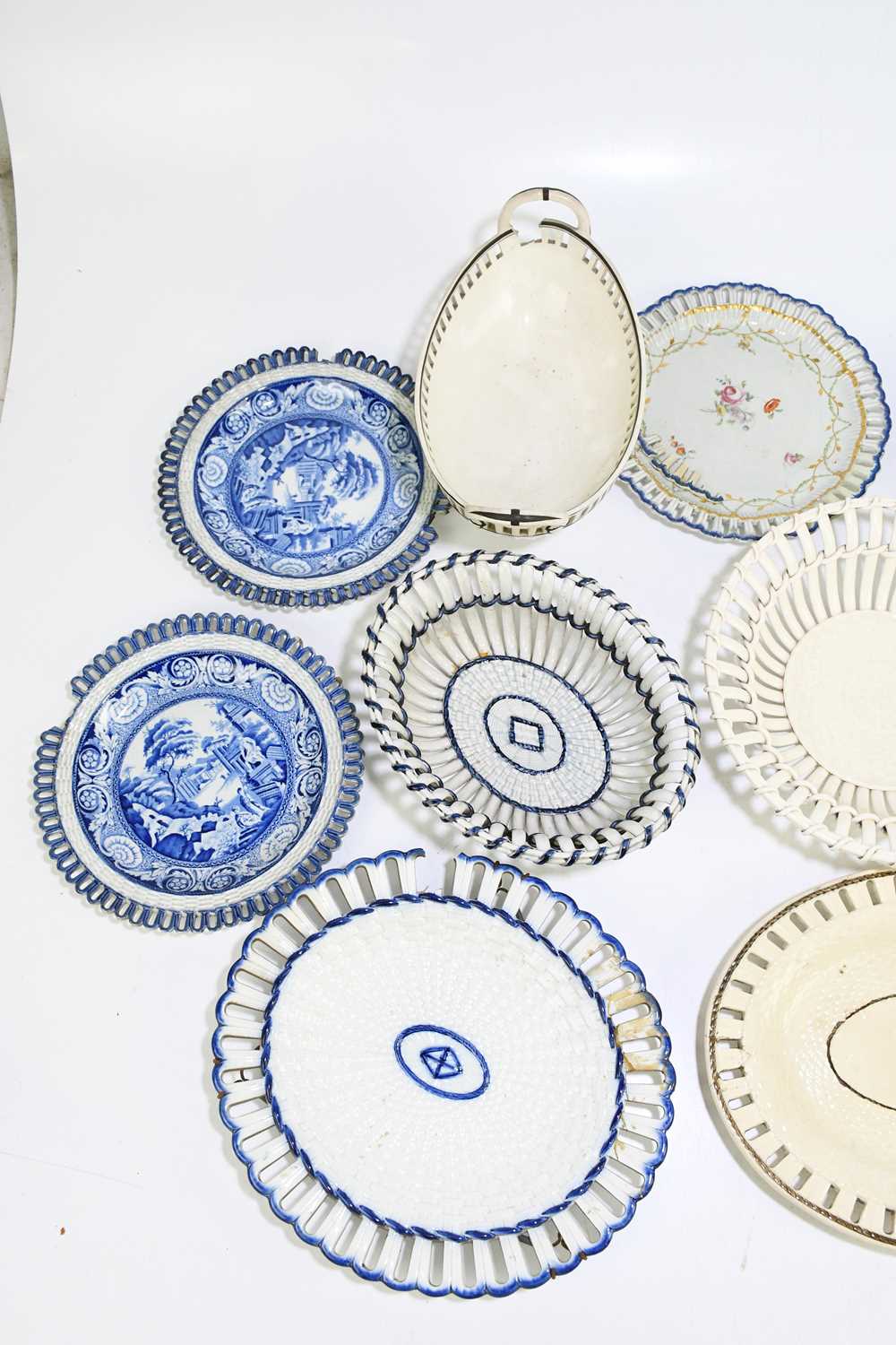 TURNER; a pair of early 19th century pearlware plates, with pierced ...