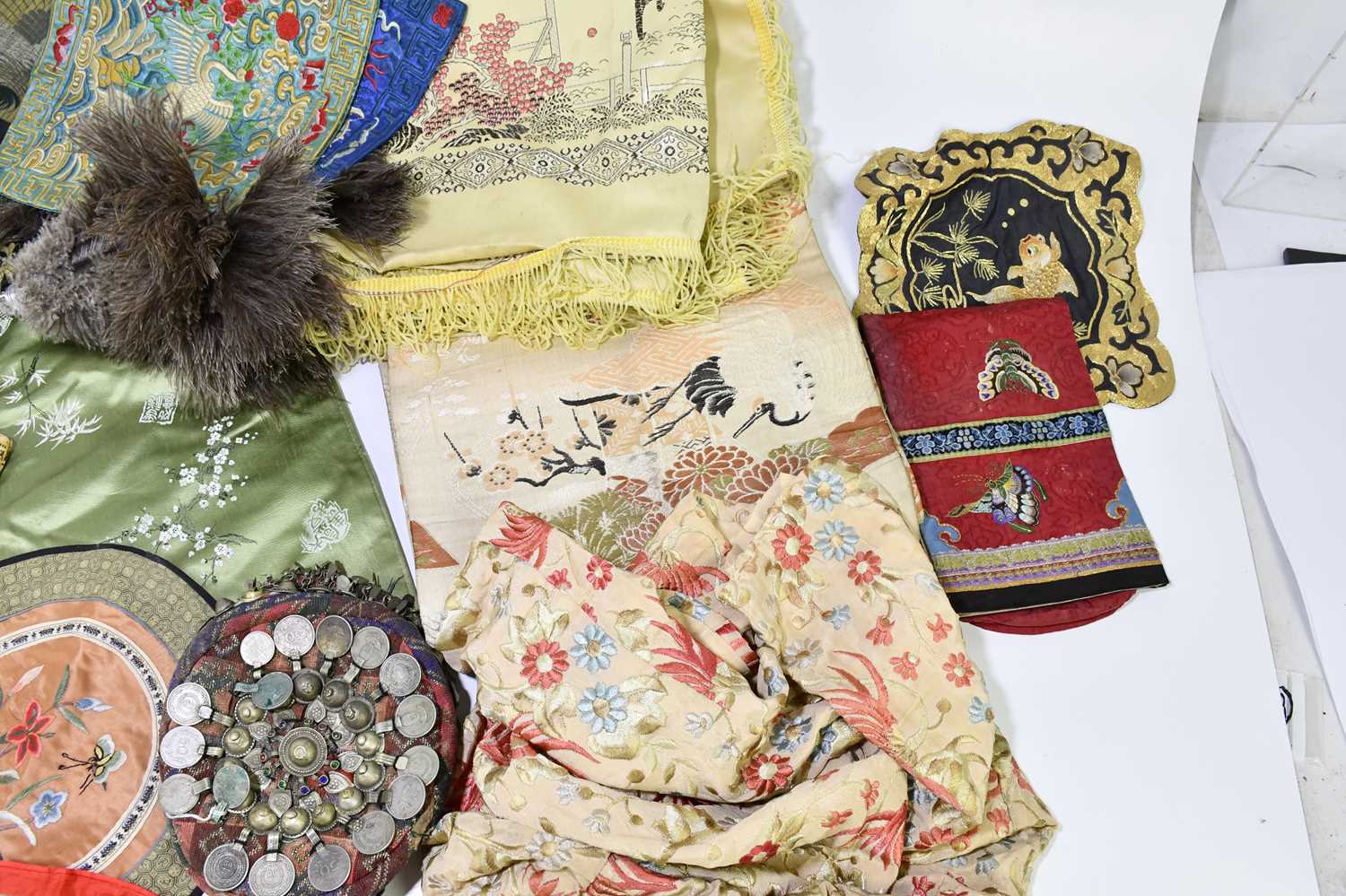 A group of predominantly Chinese textiles, including two 20th century ...