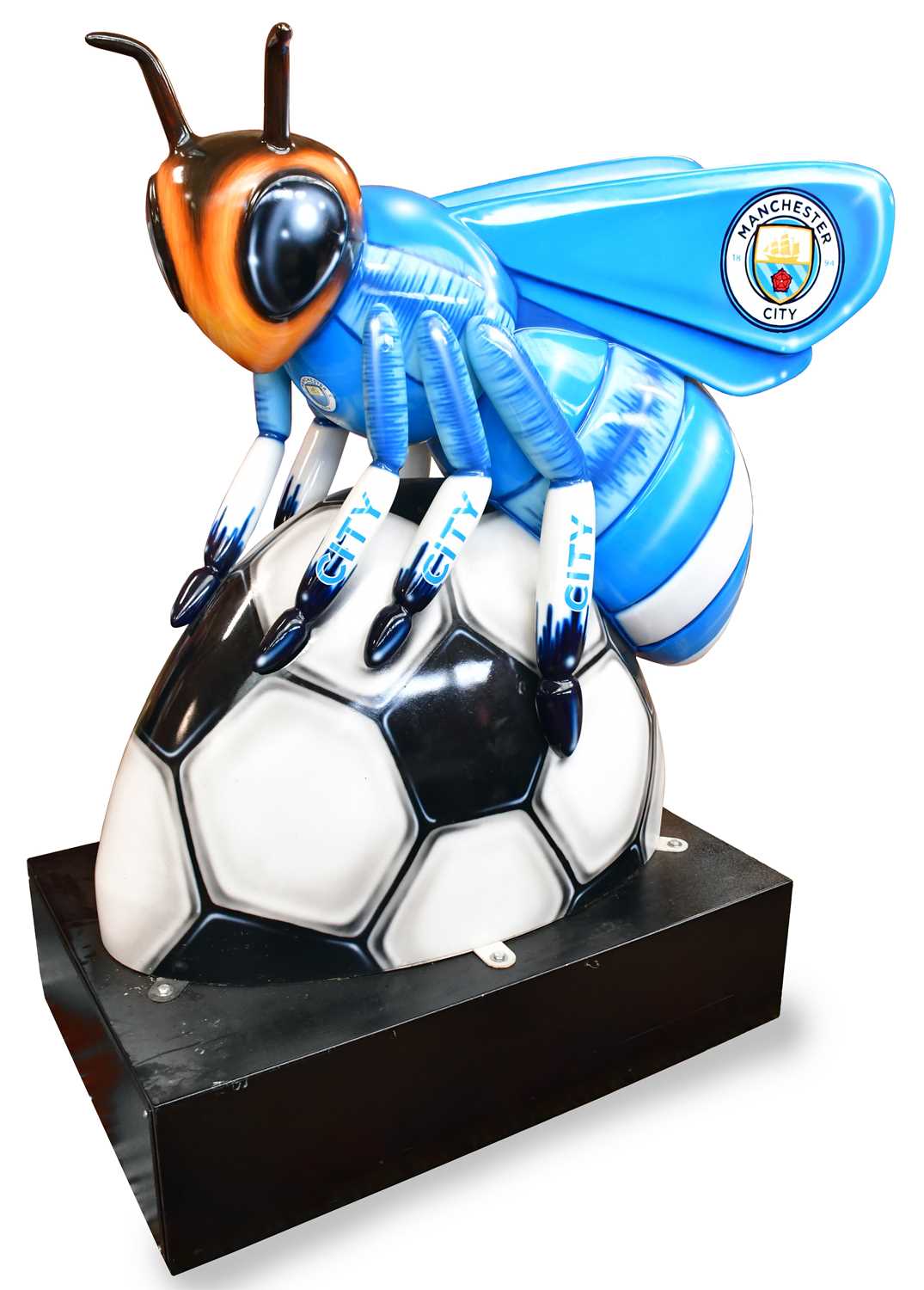 THE MANCHESTER CITY BEE; an enormous fibre glass model of a bee ...