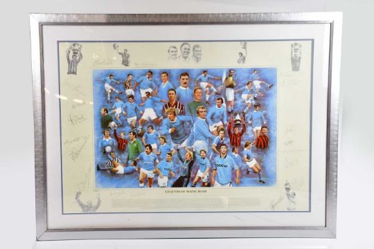 MANCHESTER CITY; print, 'Legends of Main Road', various signatures ...