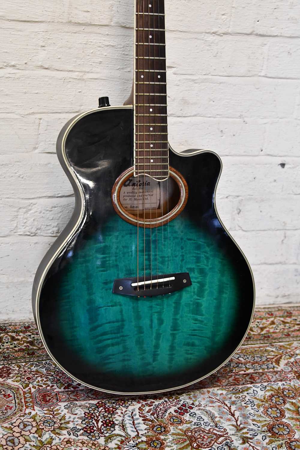 ANTORIA; a Colorado EAG88 electro acoustic guitar in green burst ...