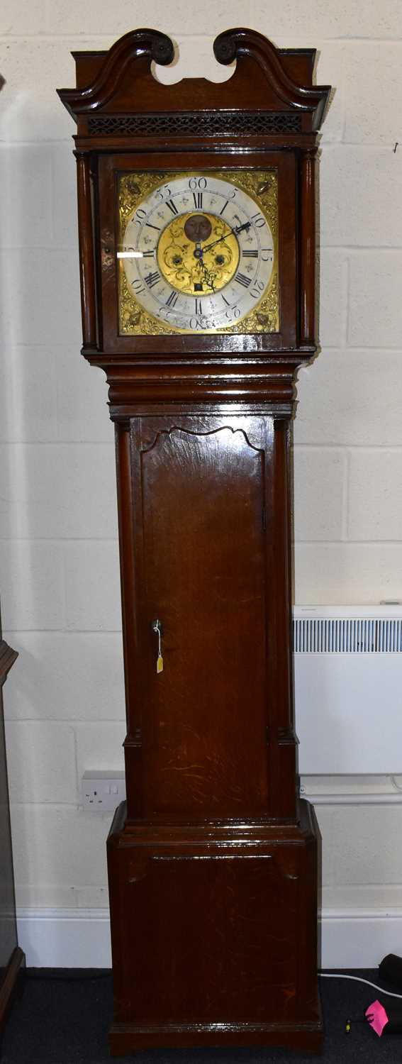 THOMAS KNOWLES; an 18th century thirty hour oak longcase clock, the ...