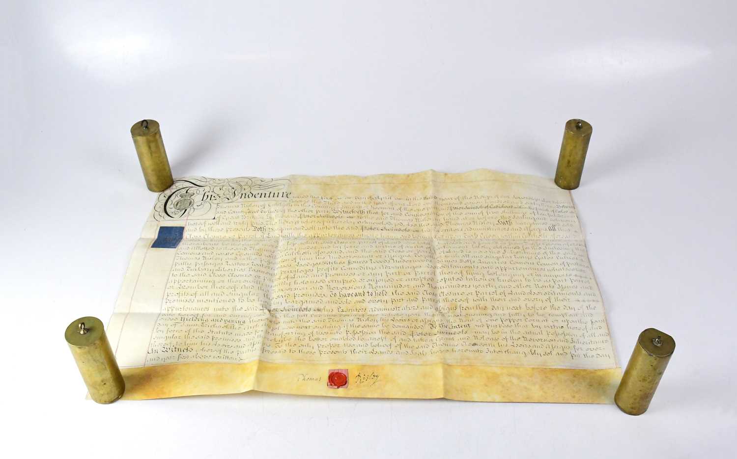 Four indentures, dated 1752, 1760, 1763 and 1800, three on vellum, one ...