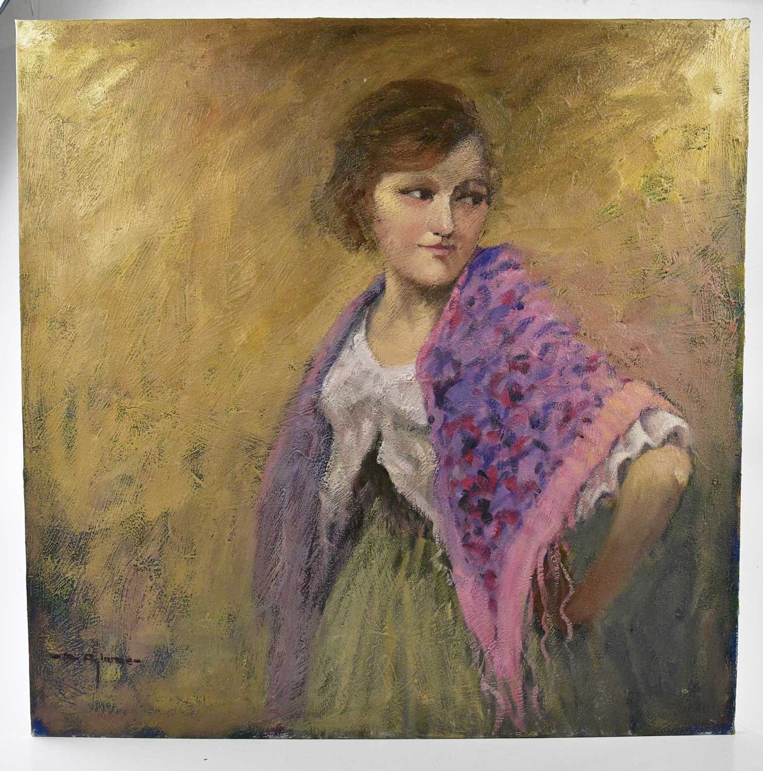 DAVID RYLANCE; oil on canvas, portrait of young women, signed lower ...