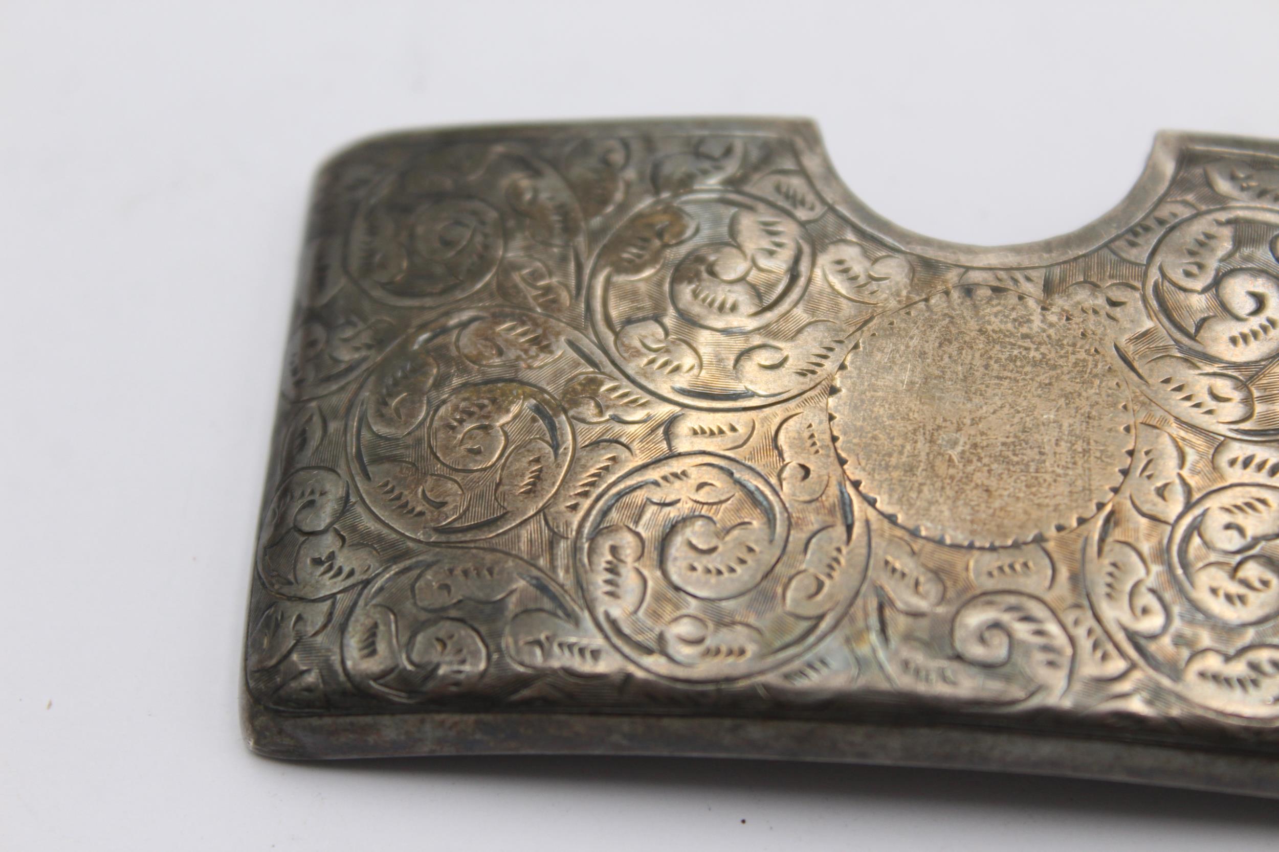 Antique 1891 Birmingham STERLING SILVER Calling Card Case (29g) // w ...