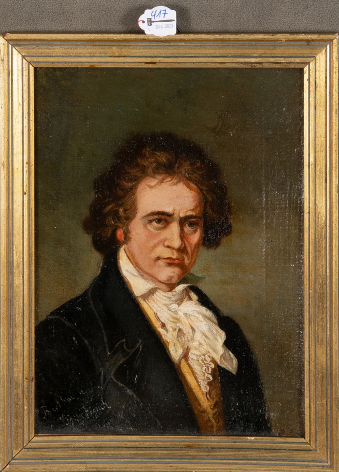 Milev French (Maler des 19. Jhs.). Porträt von Ludwig van Beethoven. Öl ...