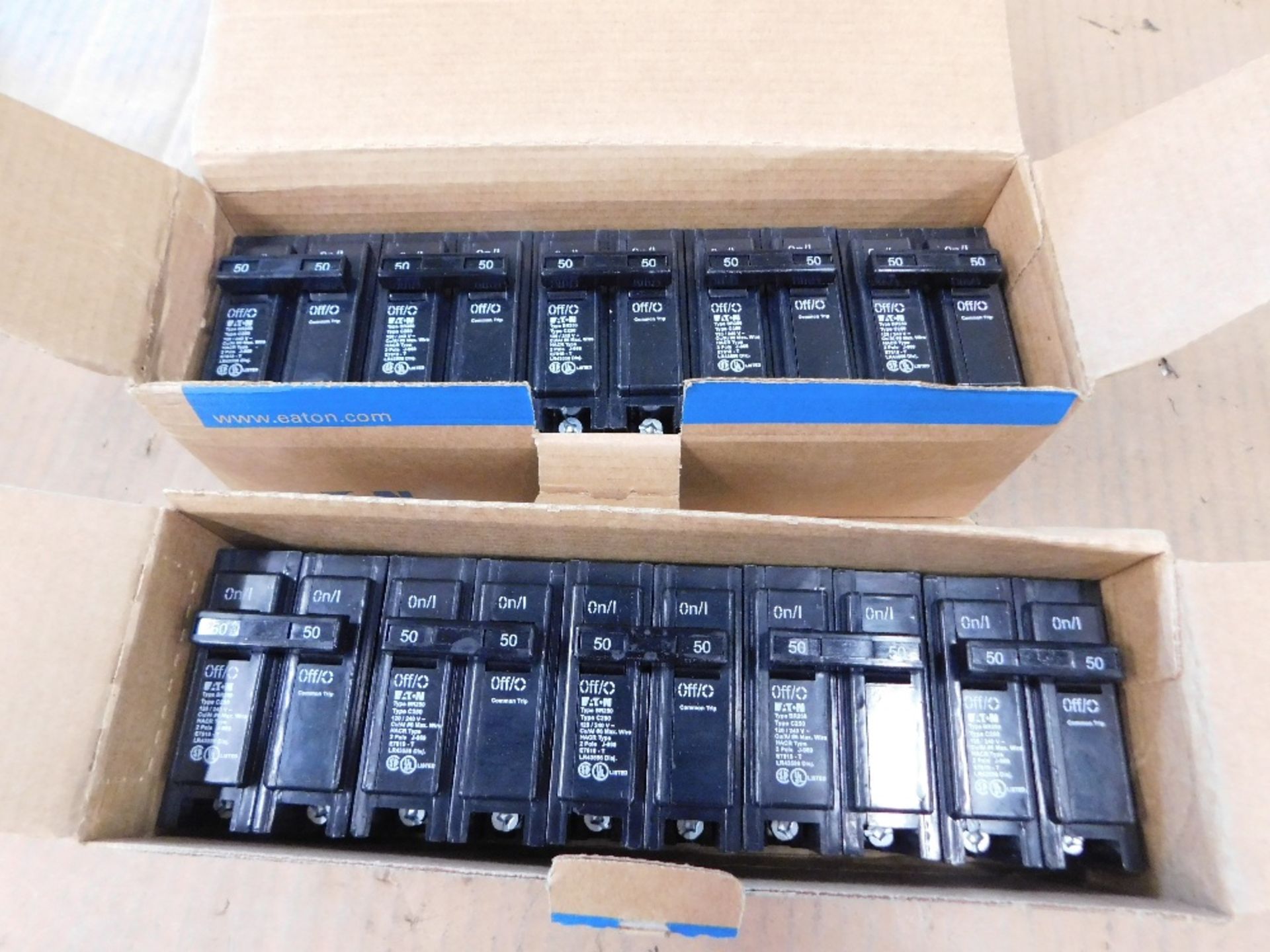 10x Unused Surplus Eaton BR250 Miniature Circuit Breakers (MCBs) BR 2P ...