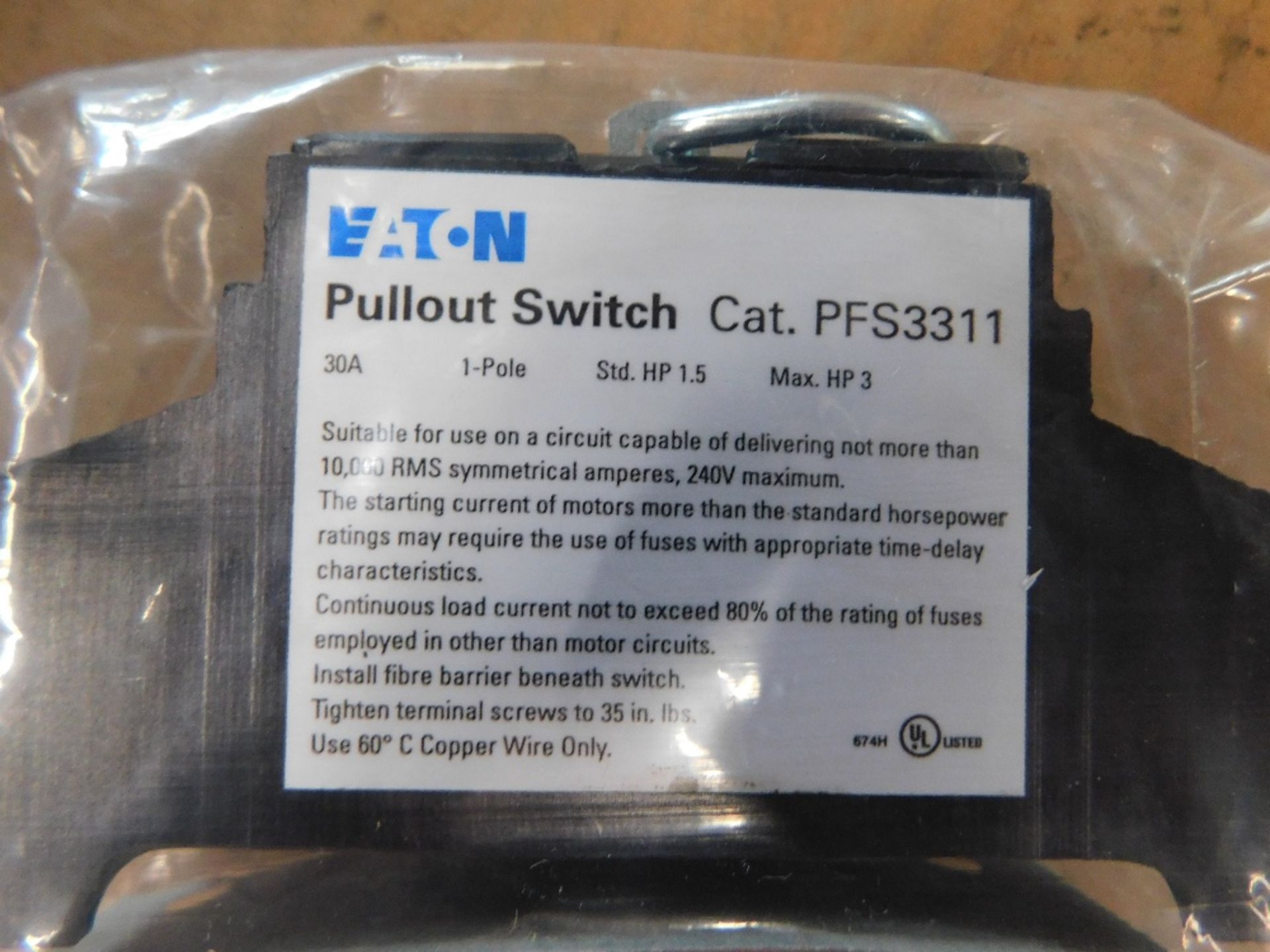 10x Unused Surplus Eaton PFS3311 Disconnects 1P 30A 250V EA