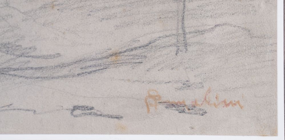PIETRO ANGELINI (ForlÃ¬ 1888 â€“ Roma 1977) "Paesaggio". Carboncino su ...