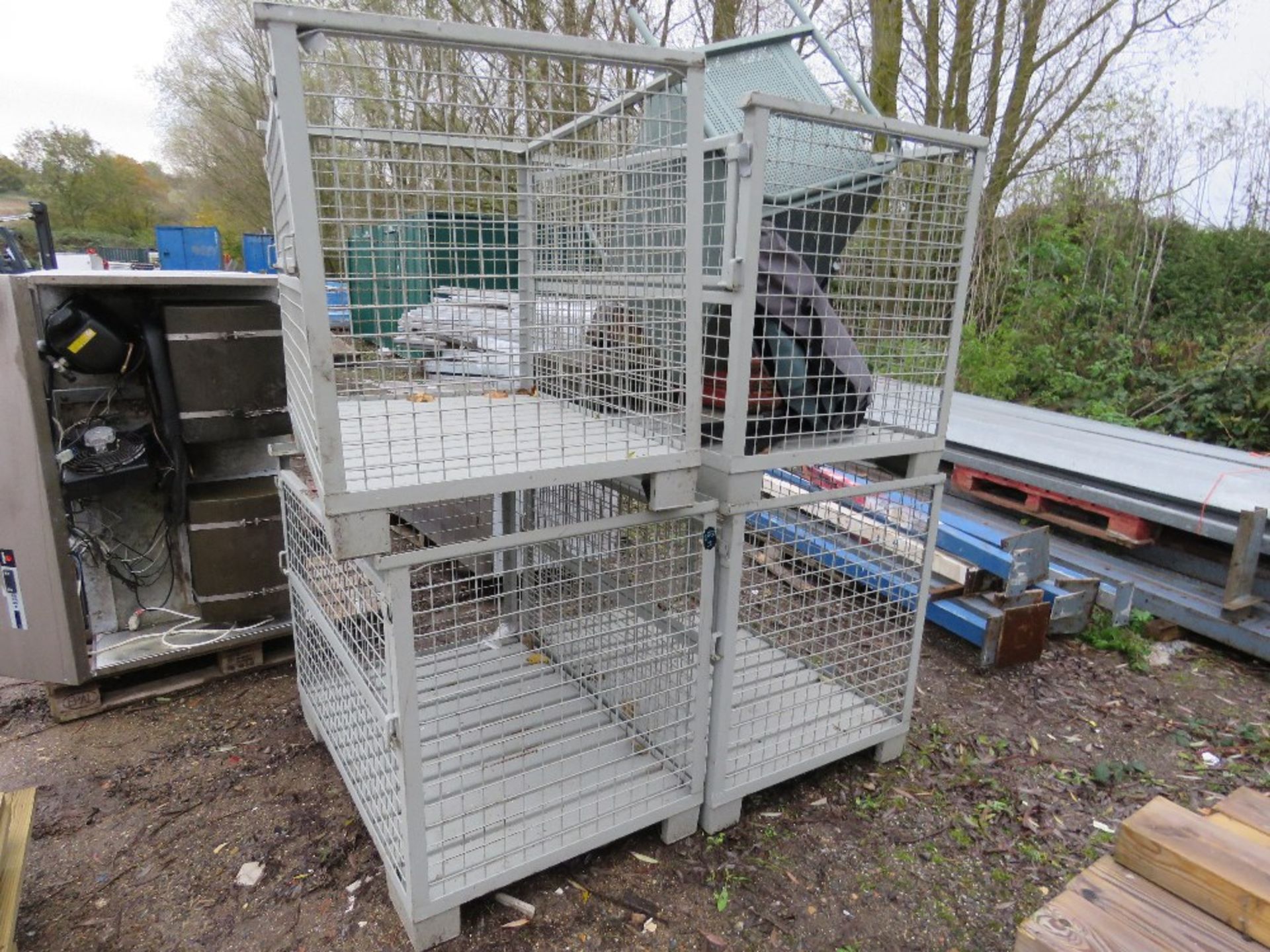 4 X STEEL MESH SIDED STILLAGES, APPEAR LITTLE USED. THIS LOT IS SOLD ...