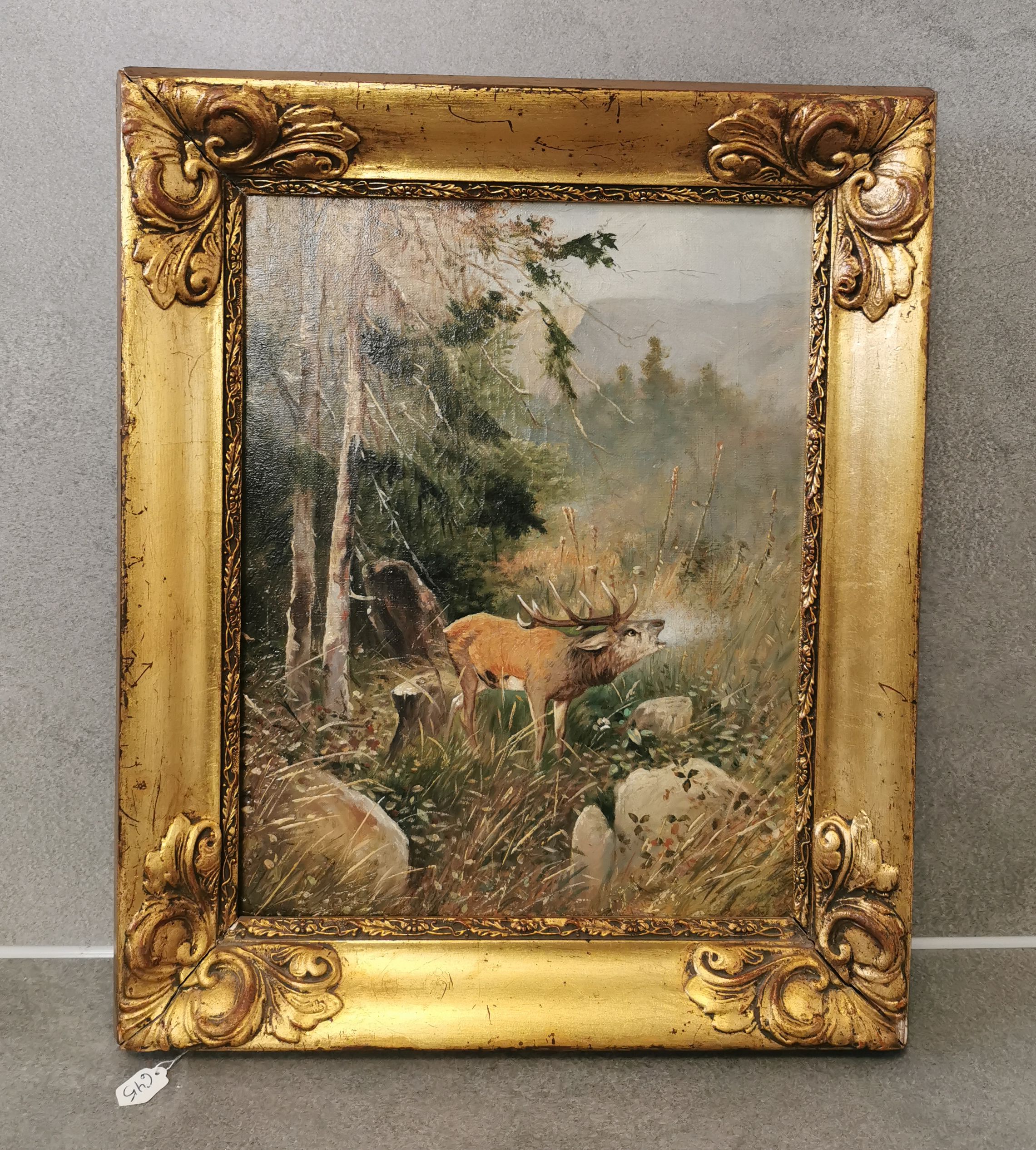 TRSEK, WILHELM (Vilém Trsek, Belec 1862-1937 Prague), painting: " Deer ...