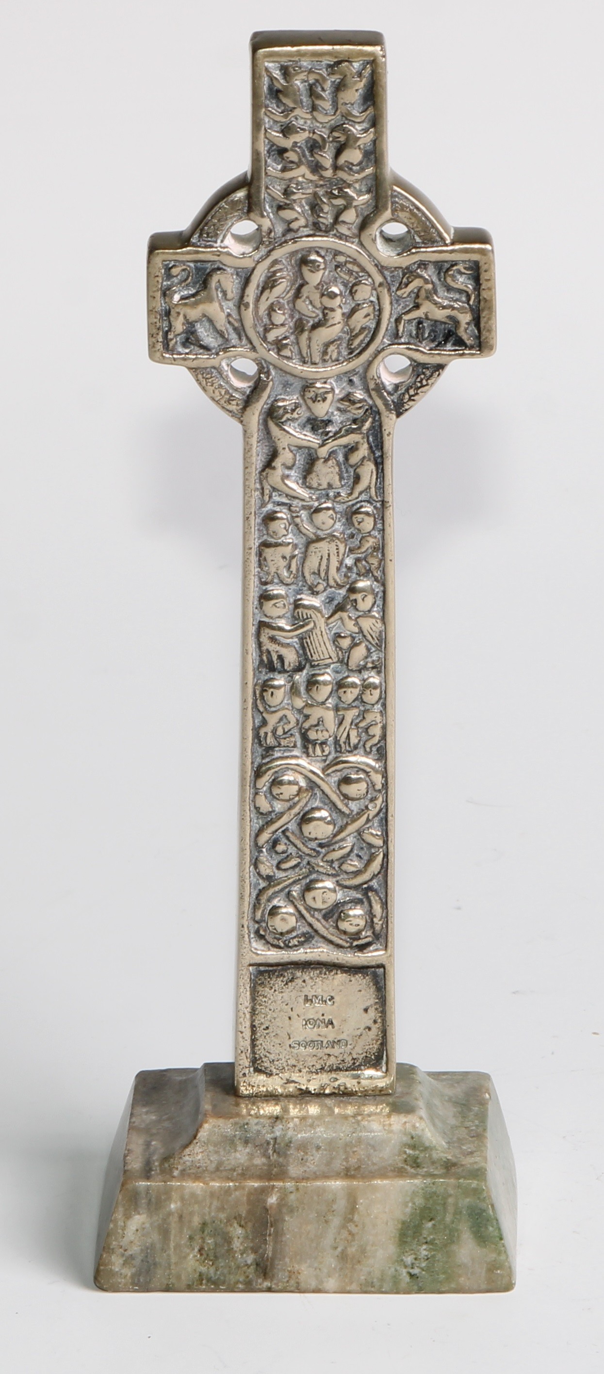 A Scottish Iona silver Celtic cross, by Iain Maccormick, in the manner ...