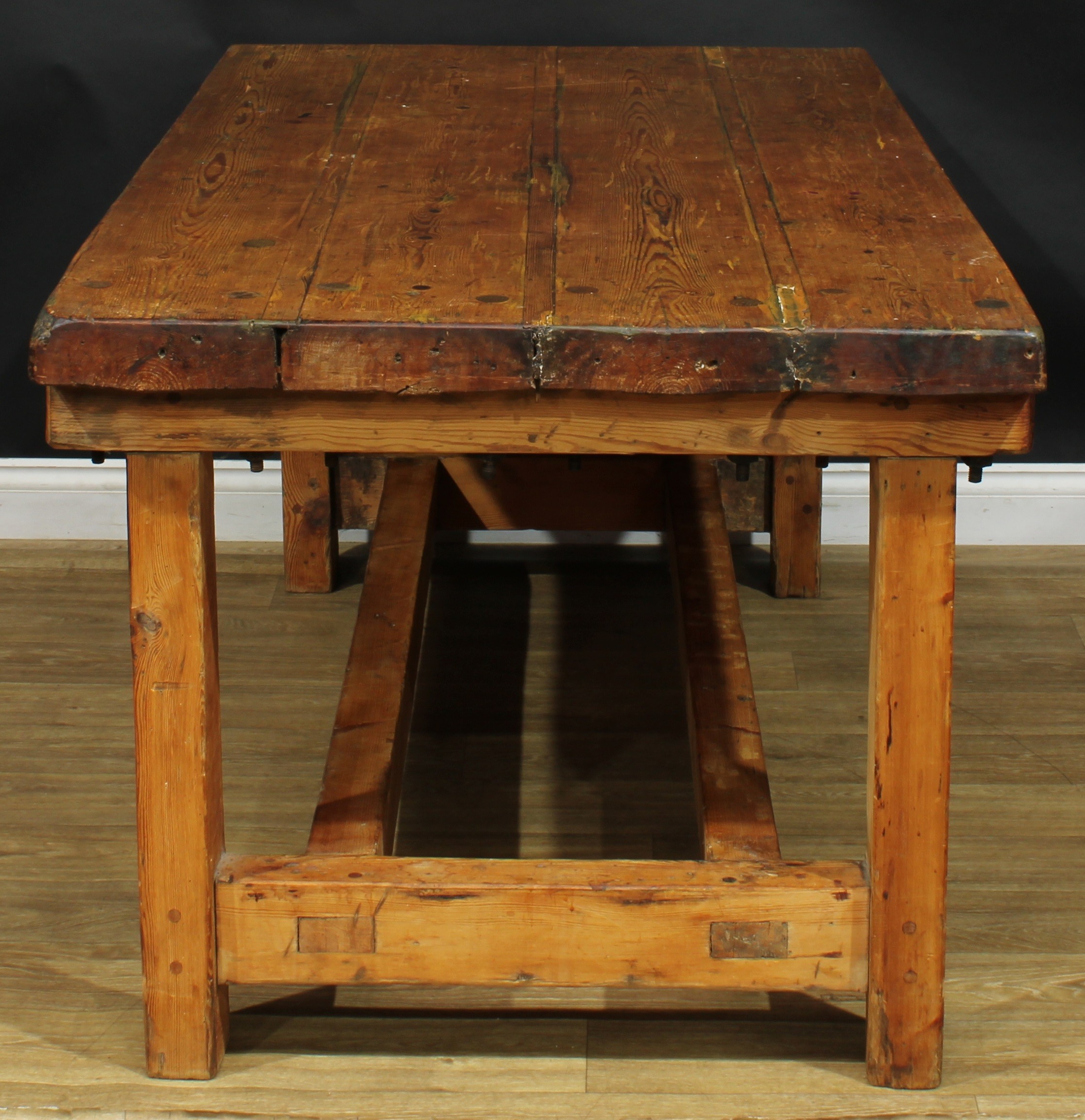 An early 20th century vernacular pine servants’ quarters dining table ...