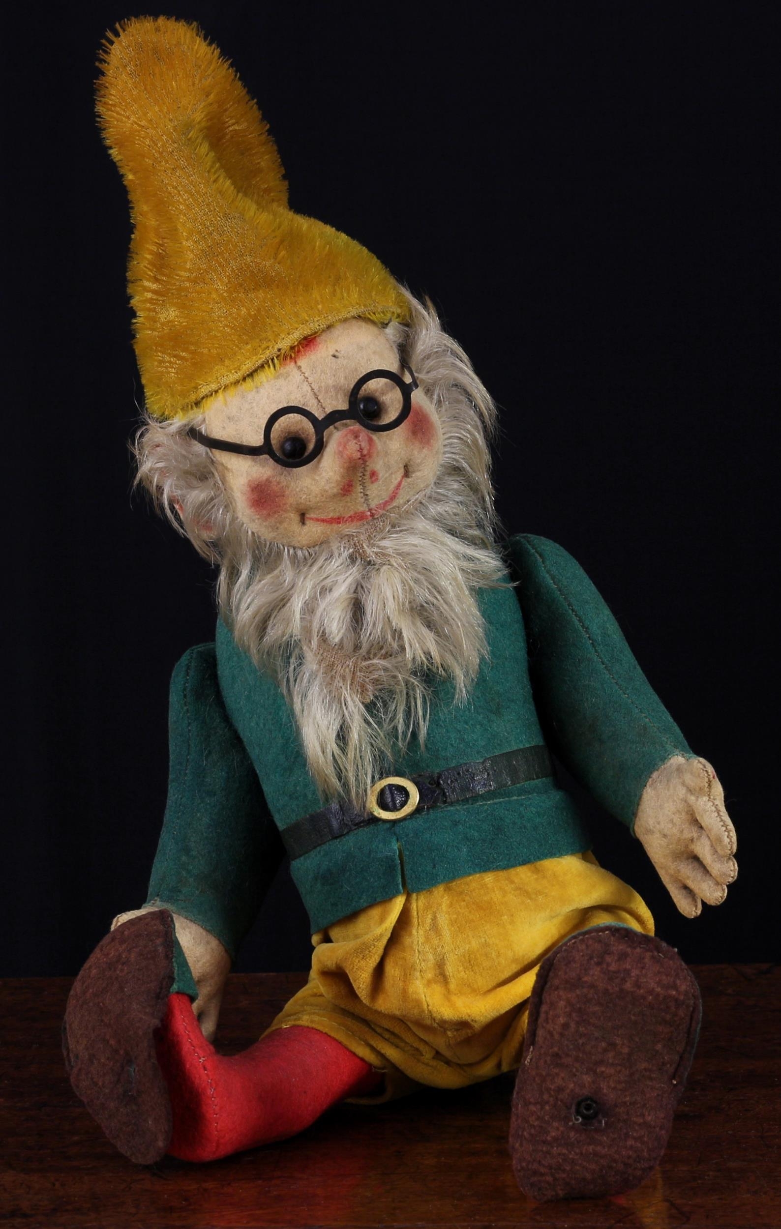 A Schuco (Germany) novelty felt 'Yes/No' Elf or Gnome, the centre ...