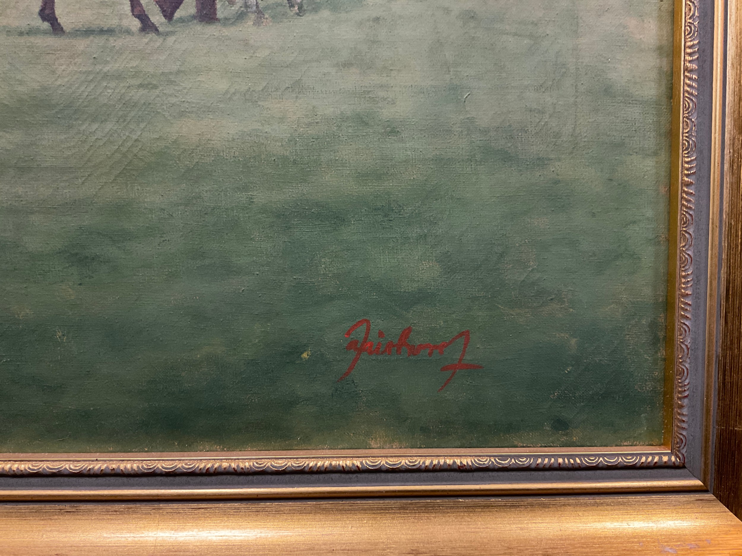 Ernest Fairhurst, 'Waiting for the Start', signed, oil on canvas, 51cm ...