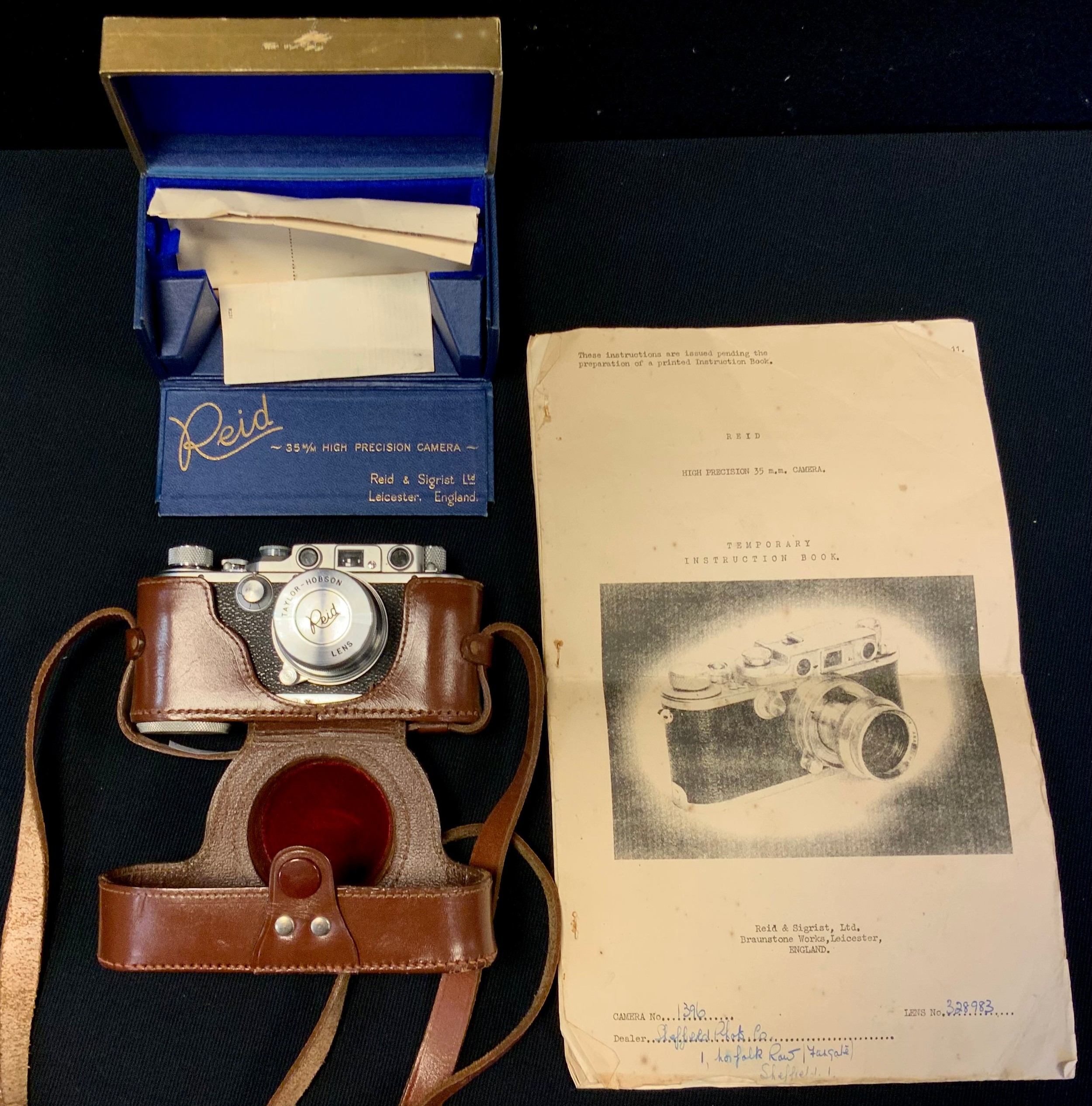 A Reid & Sigrist Reid Rangefinder camera, 1947-1965, No P1396, with ...