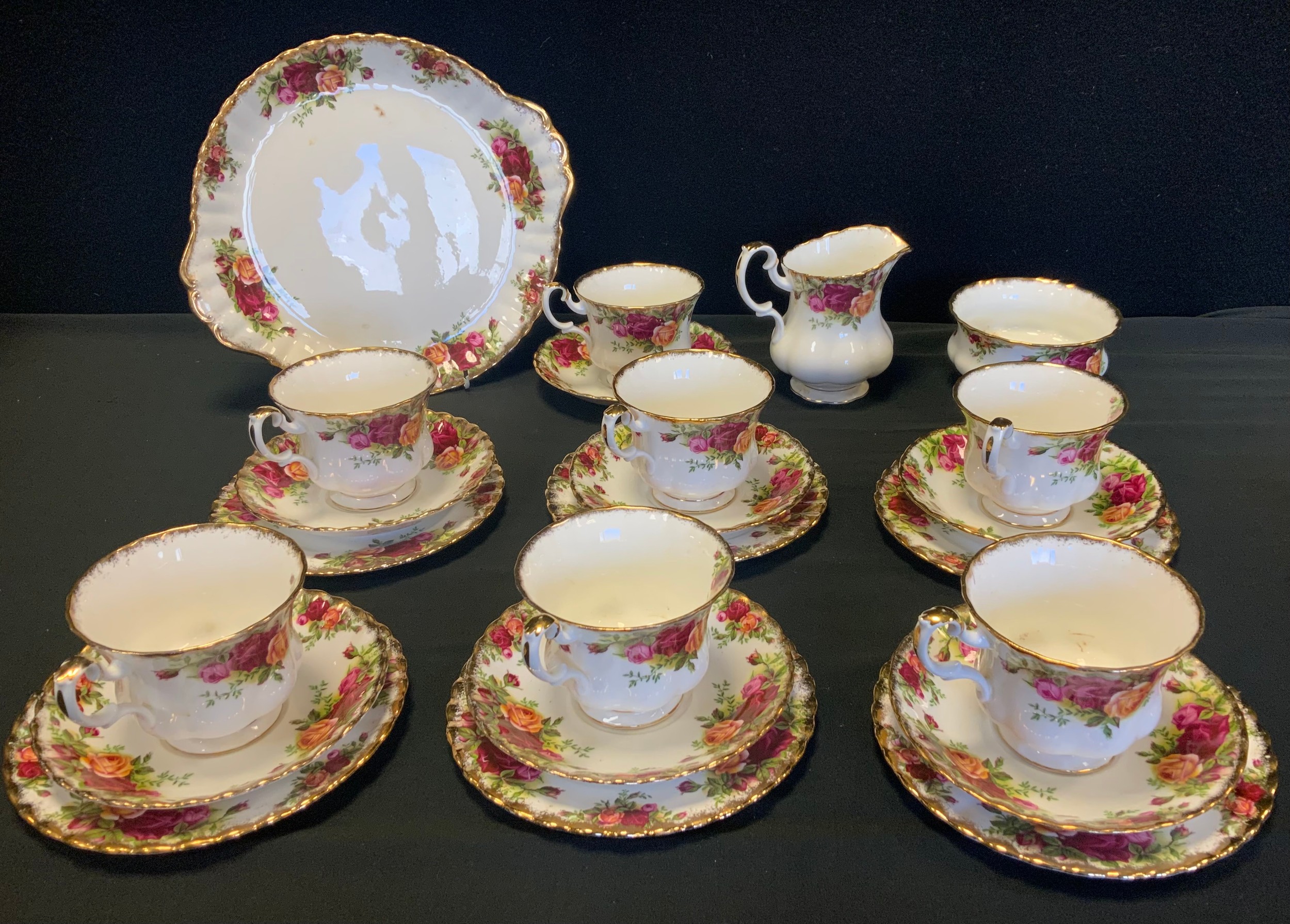 A Royal Albert Old Country Rose pattern tea set, for six inc cups ...