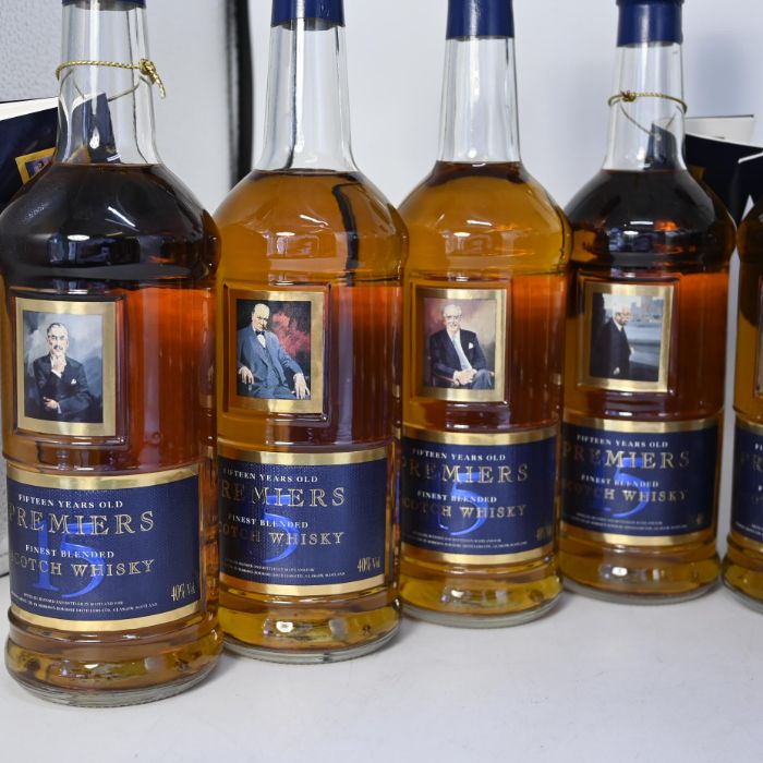 8 bottles(1 signed by John Major) Fifteen Years Old Premiers Finest ...