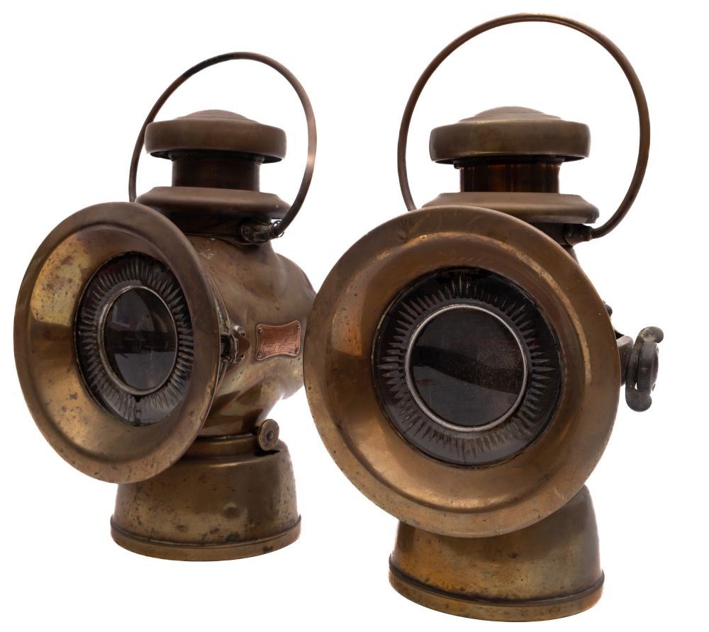 A pair of Lucas King of the Road, motoring lamps, model 754, oil ...