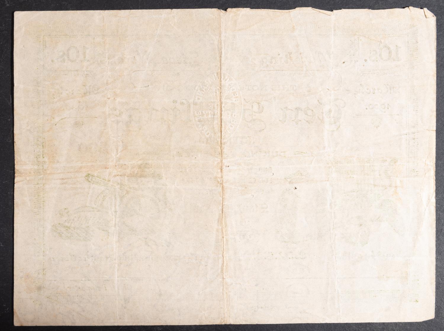 Mafeking Siege money ten shilling note no 390.