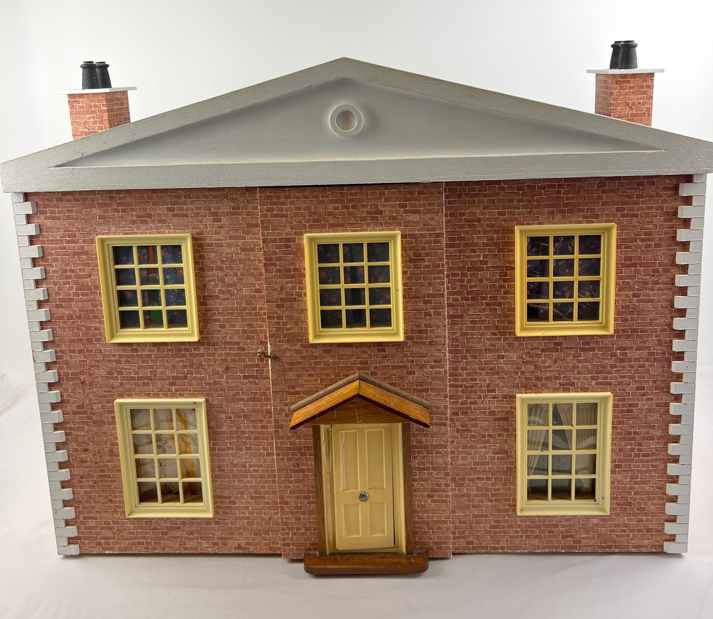 A handmade Regency style 2 storey dolls house with front opening doors ...