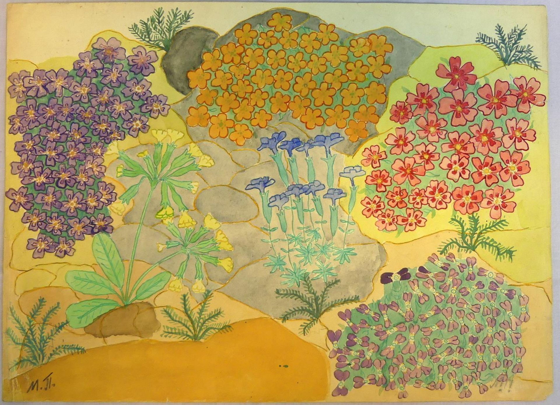 MARIJA OBSENDRJIVNA PRYMATSCHENKO (1909-1997), "Blumen",Aquarell, u. li ...