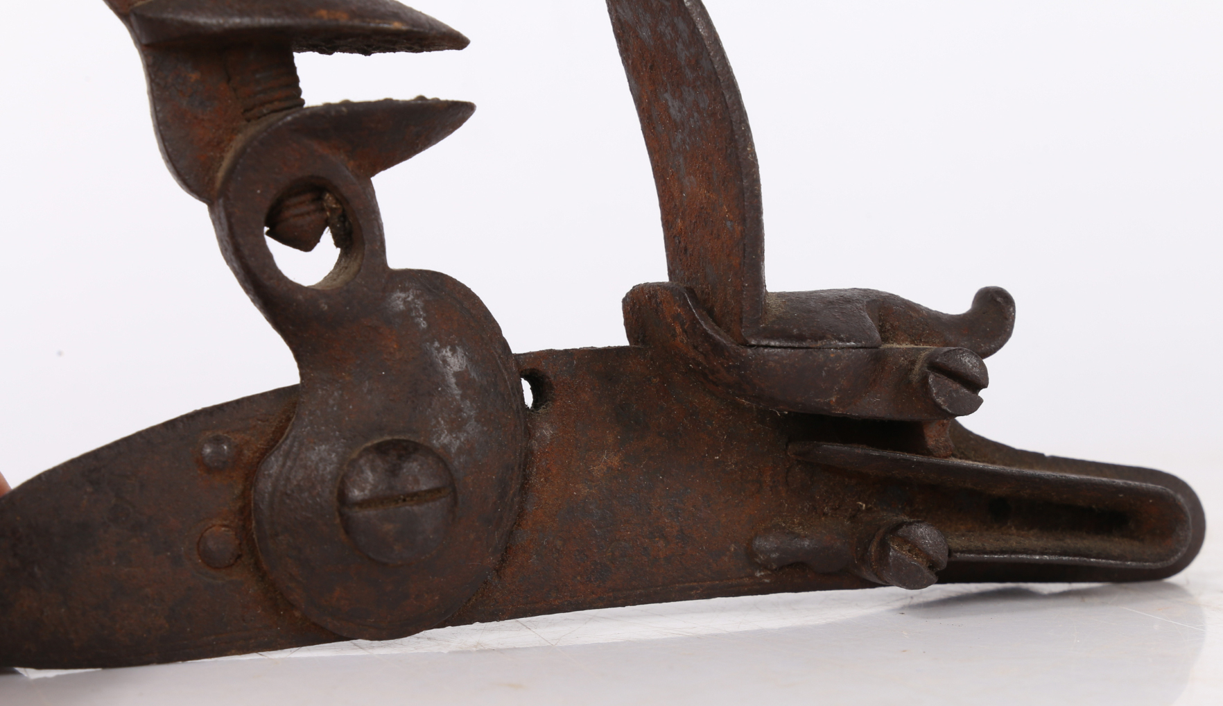 18th/19th century detached flintlock mechanism, the lock plate marked ...