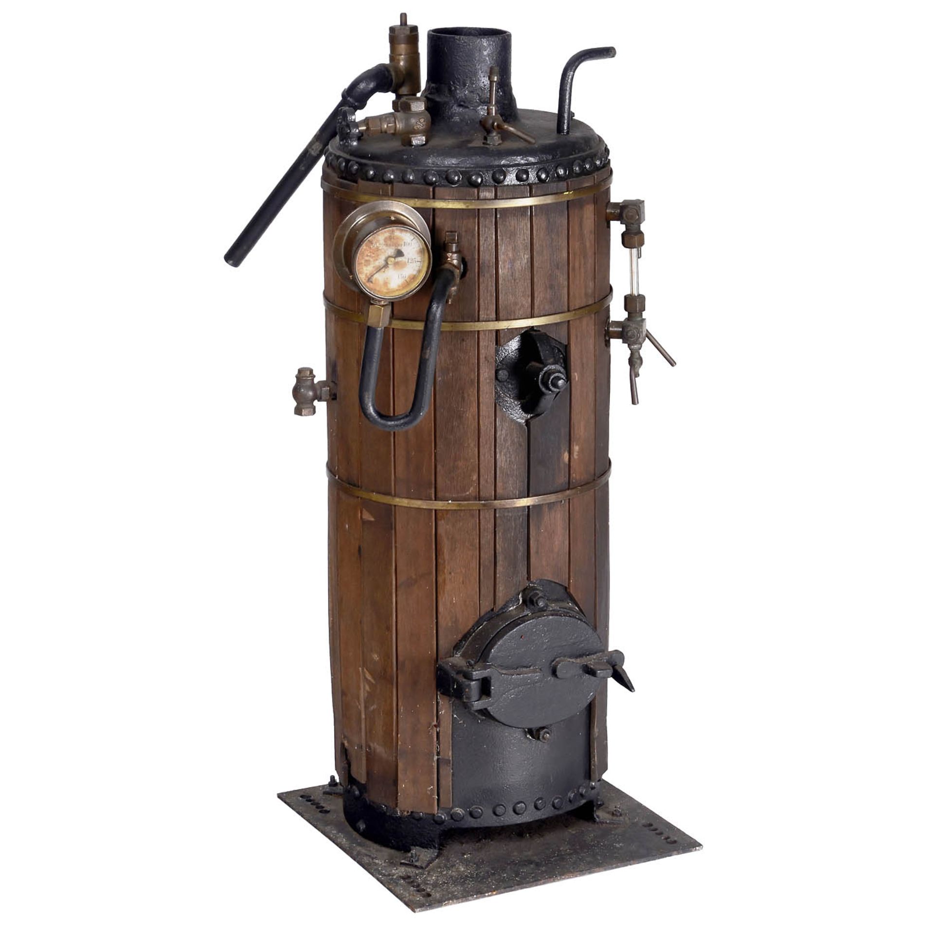 Großer Kessel für eine Dampfmaschine, um 1900Für Kohlebefeuerung ...