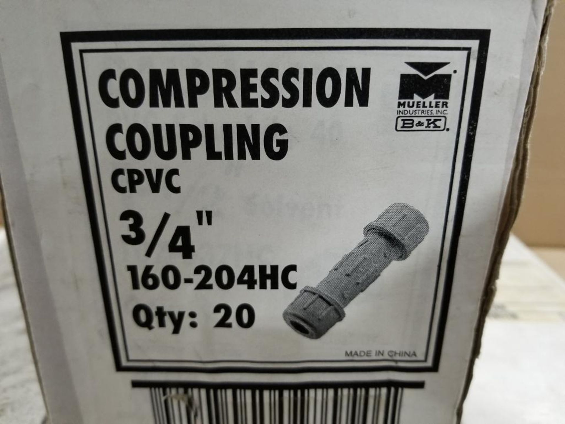 Qty 80 - Mueller compression coupling. 3/4in. New in bulk box. For a ...