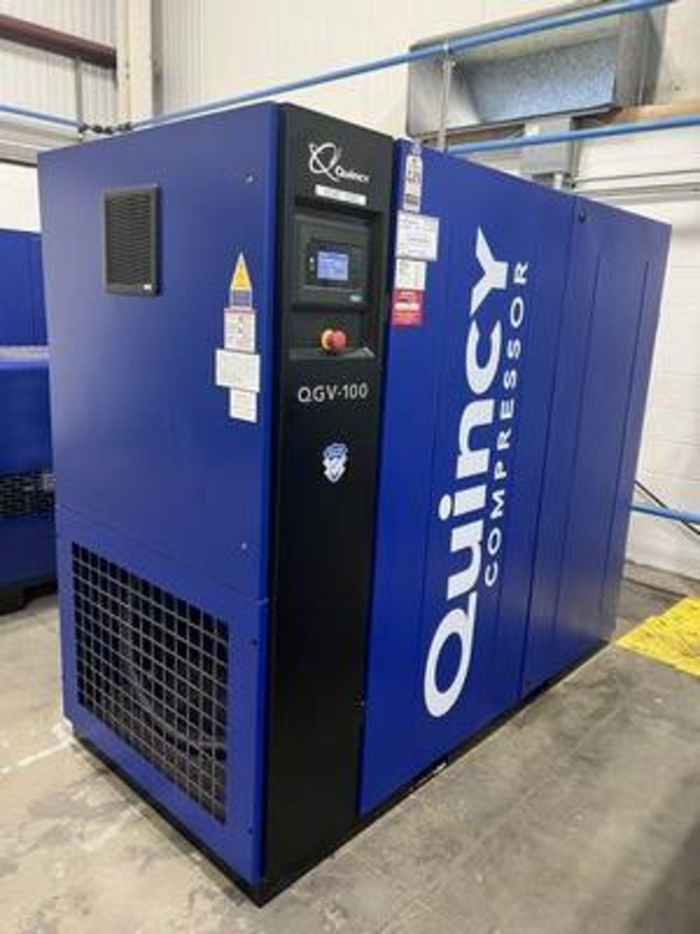 2020 QUINCY 100 H.P. ROTARY SCREW AIR COMPRESSOR, (7,473 HRS.), M/N QGV ...