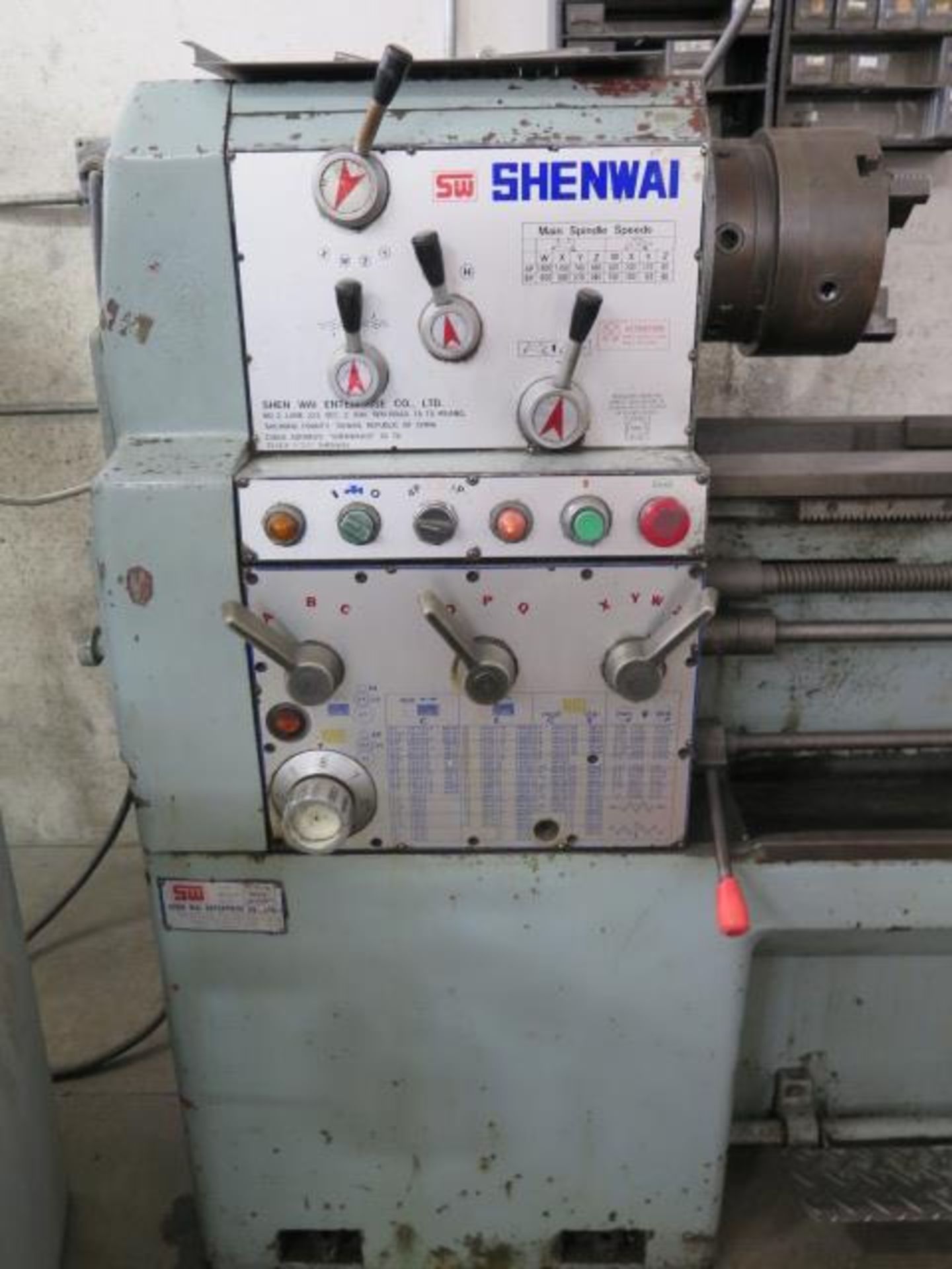 SW Shenwai “Chieftain” 15” x 40” Geared Head Gap Bed Lathe s/n 10449 w ...