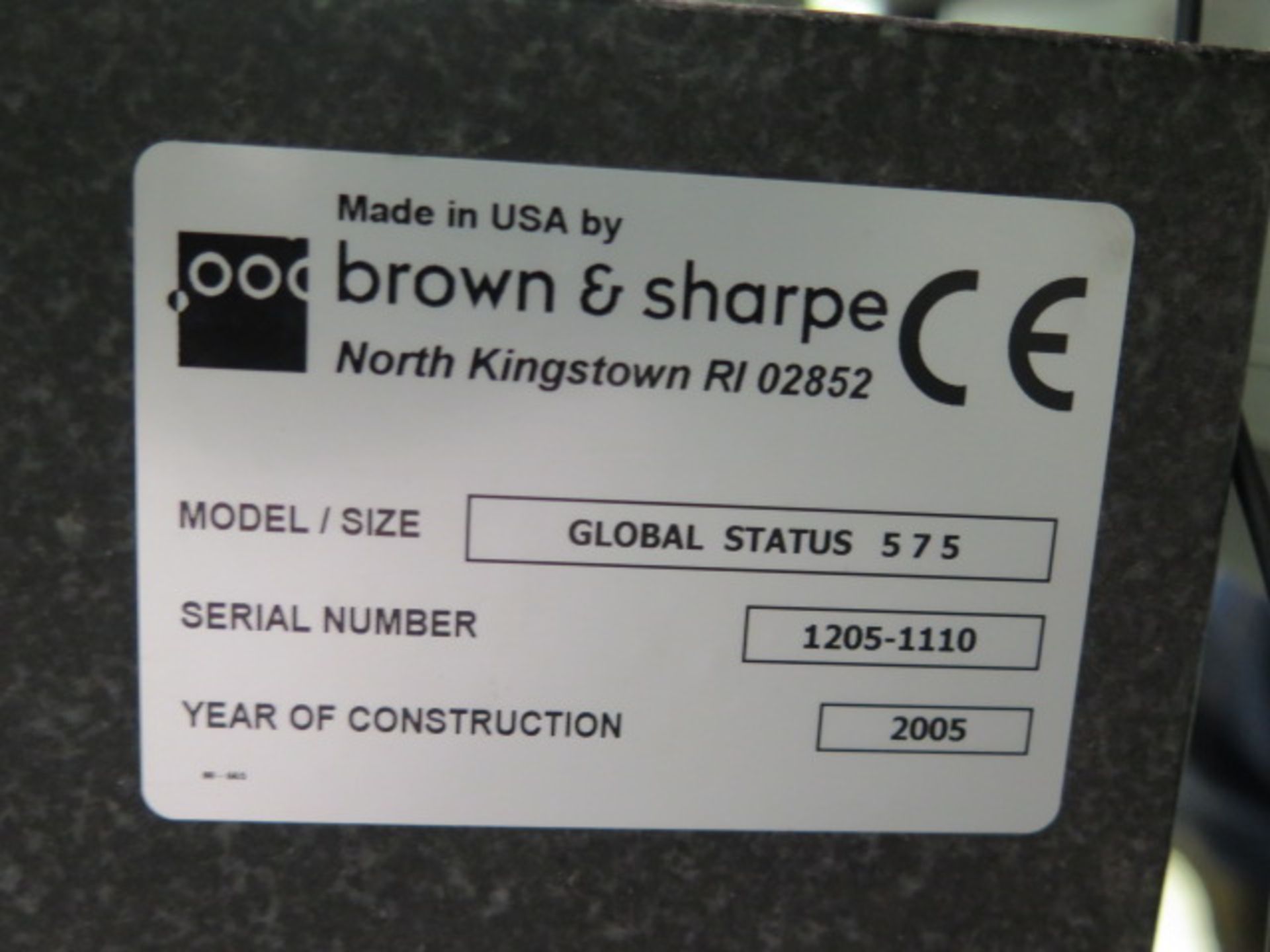 2005 Brown & Sharpe Global Status-5.7.5 CMM Machine s/n 1205-1110 w ...