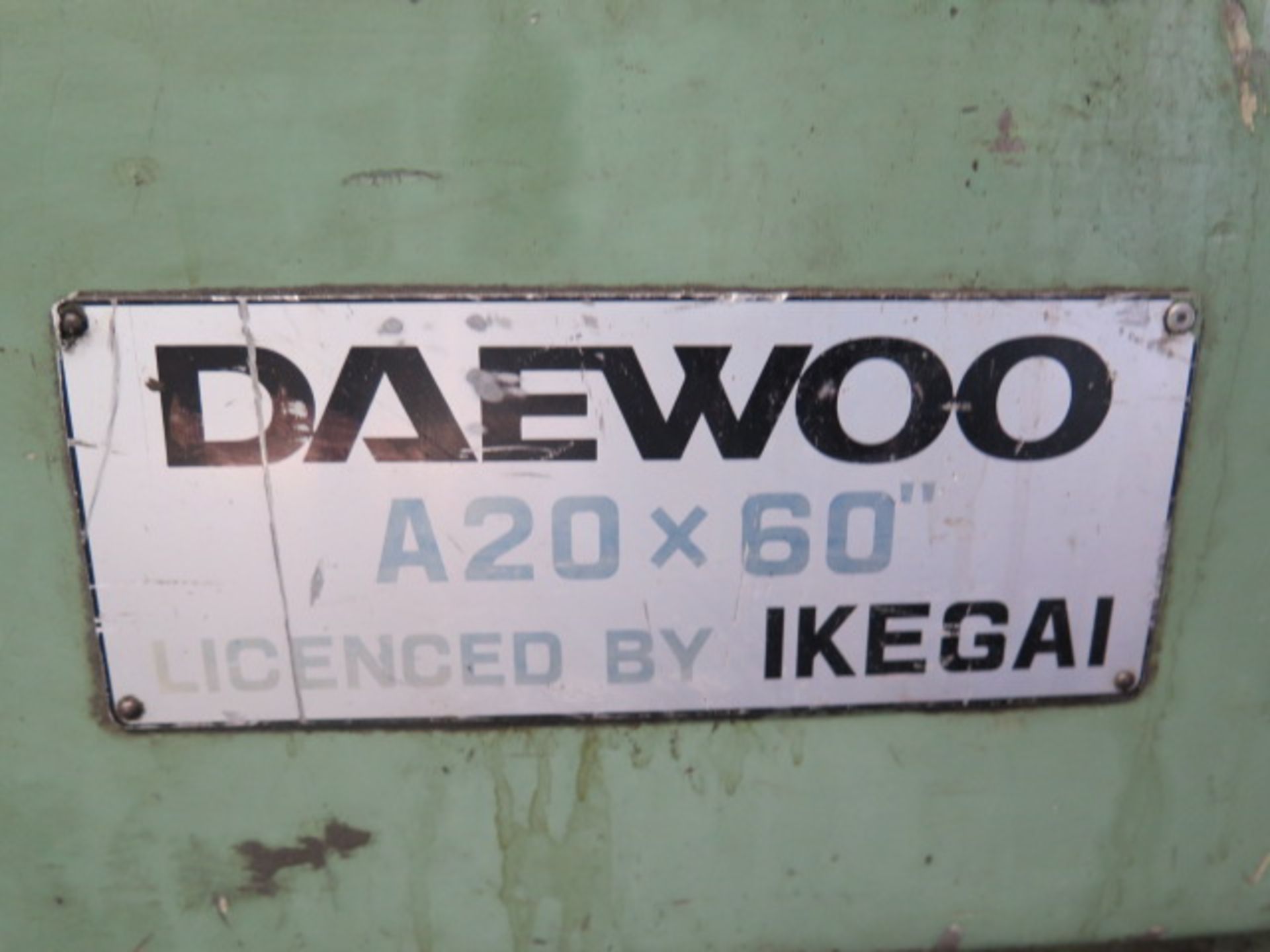 Daewoo A20 20” x 60” Bed Lathe s/n 150098 w/ Newall C80 Programmable ...