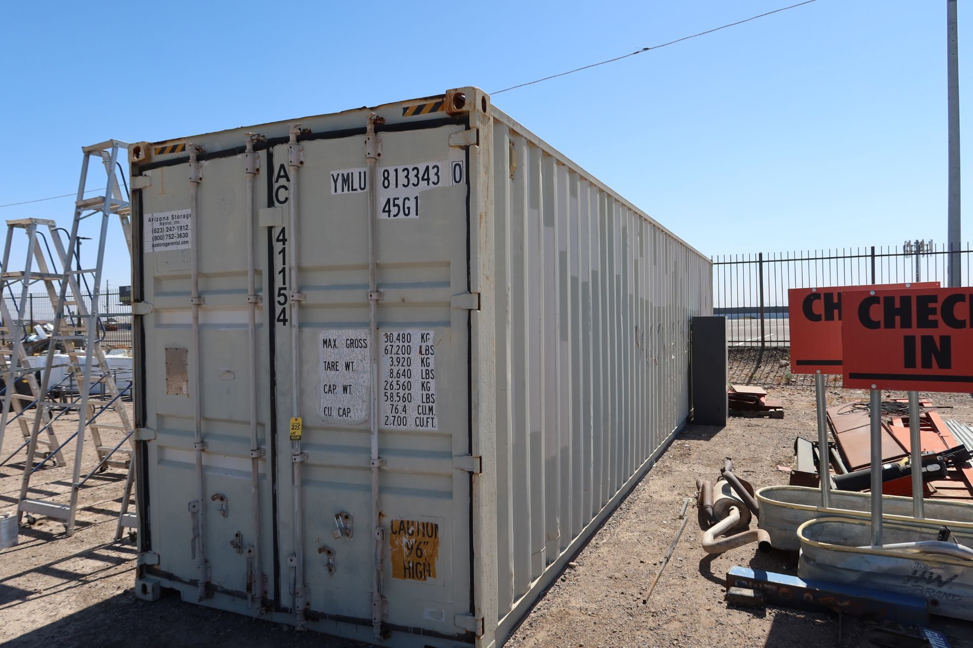 40' CONEX BOX W/CONTENTS, GONDOLA RACKING