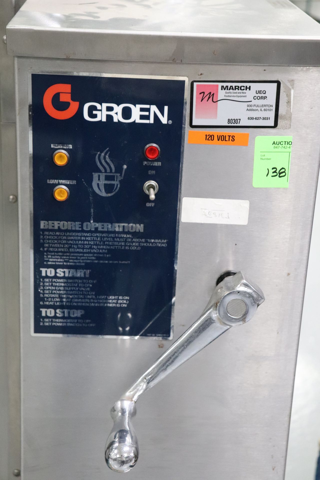 Groen jacketed tilting kettle, model T1-40, serial 68344