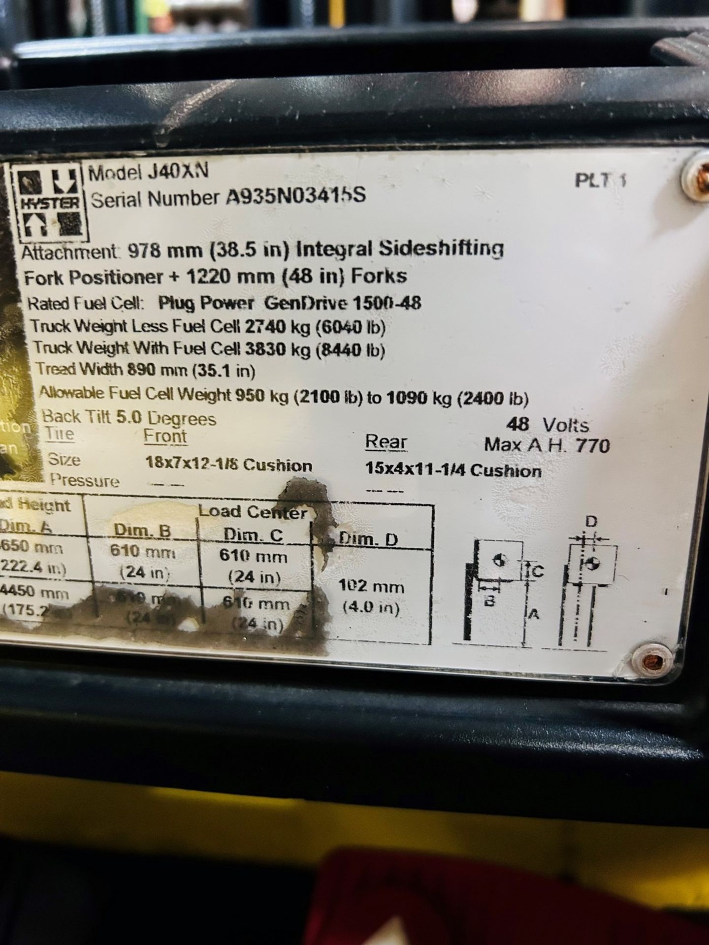 { Choice of lots: 276, 277, 278 } **2018 - 4,000 LB Hyster Model J40XN ...