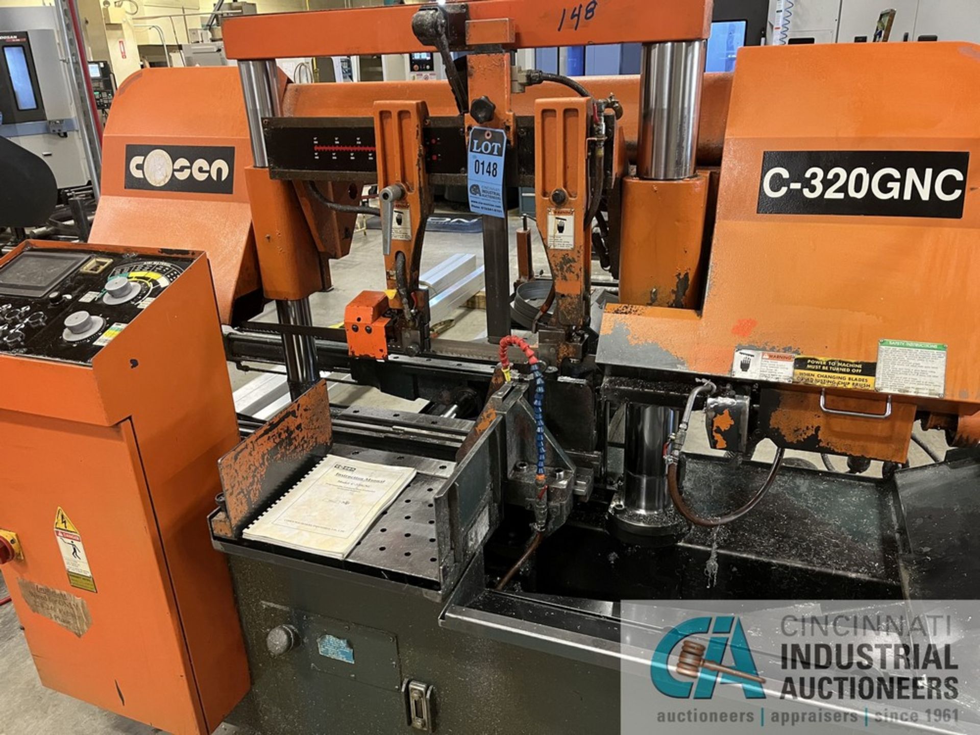 COSEN MODEL C-320 CNC DOUBLE COLUMN AUTOMATIC HORIZONTAL BAND SAW; S/N ...