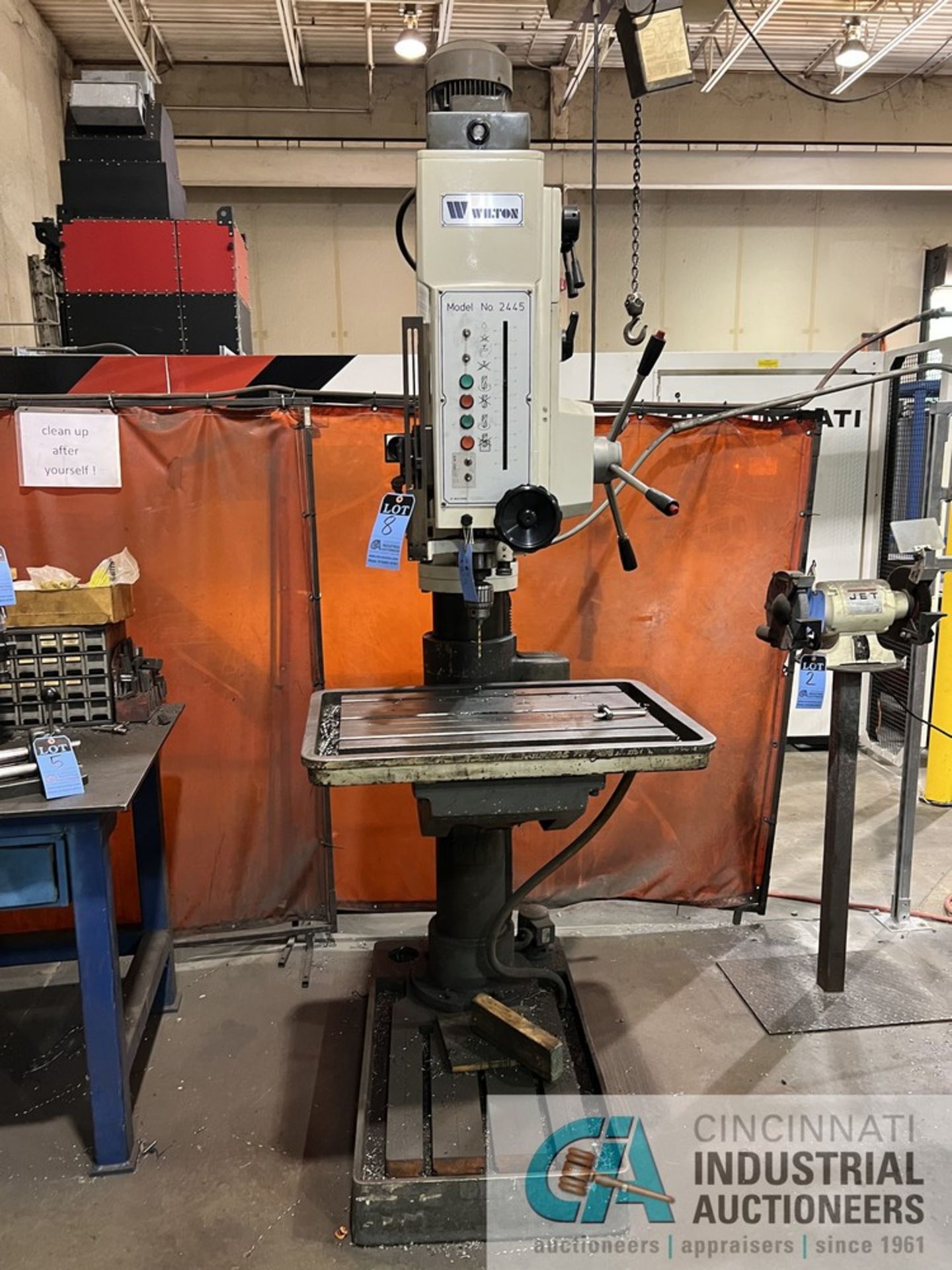 32" WILTON MODEL 2445 GEAR-HEAD FLOOR DRILL; S/N 2831/967, 54-1,338 RPM ...