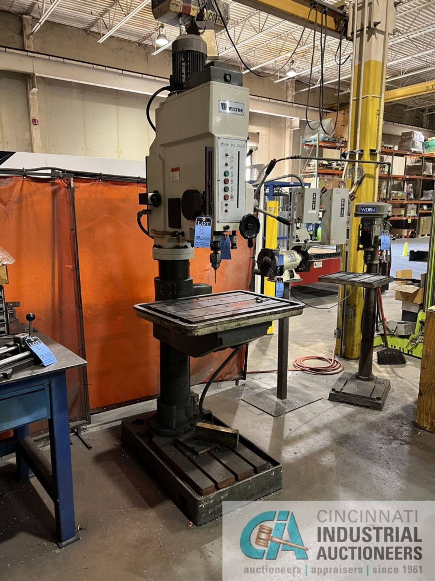 32" WILTON MODEL 2445 GEAR-HEAD FLOOR DRILL; S/N 2831/967, 54-1,338 RPM ...