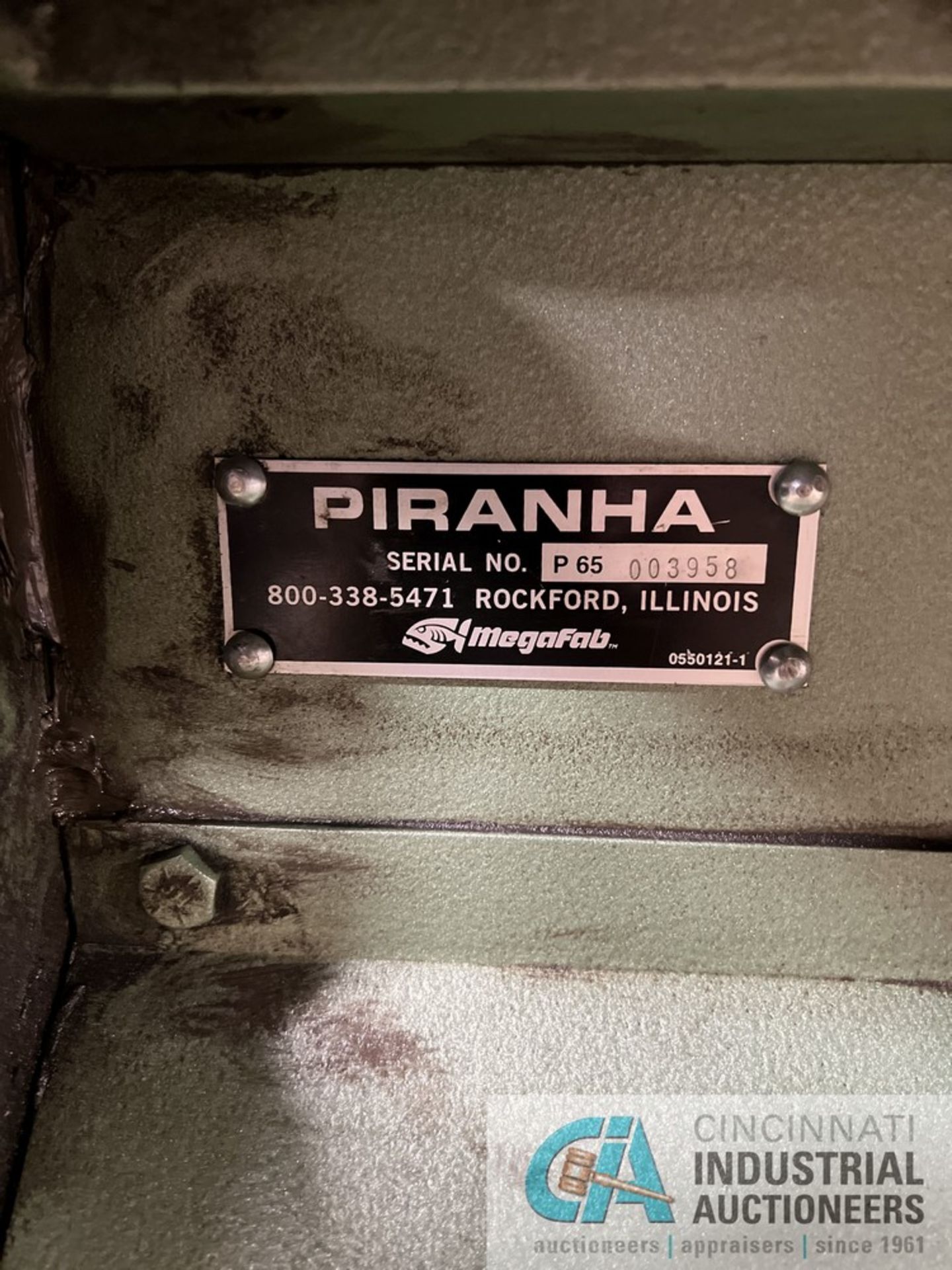 65 TON PIRANHA MODEL P65 HYDRAULIC IRONWORKER; S/N 003958, WITH TOOLING ...