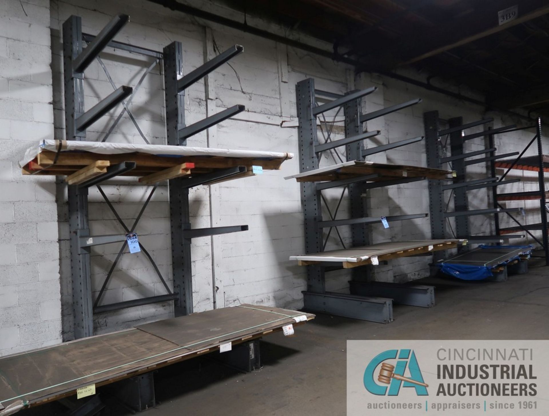 SECTIONS 48" ARM X 56" X 148" HIGH SINGEL SIDED CANTILEVER RACK, WITH ...