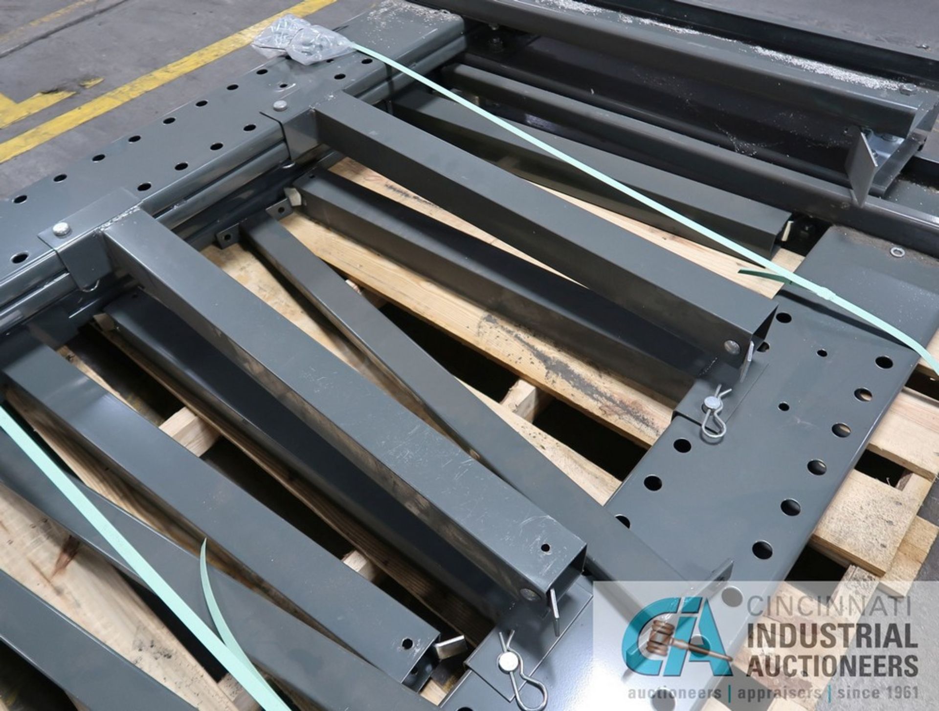 SKIDDED AND BANDED SINGLE SIDED CANTILEVER RACK WITH (30 96" HIGH X 49 ...