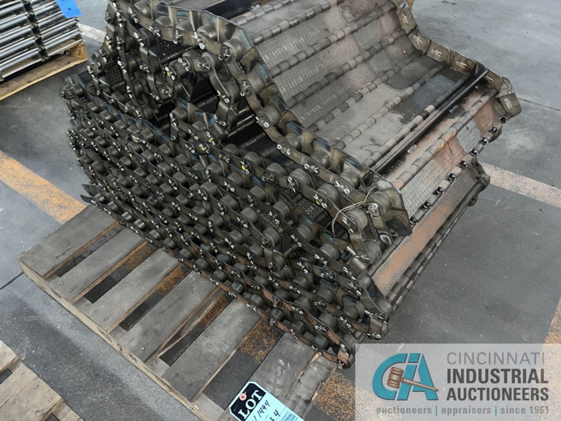 SKIDS OF METAL BELTING, 18", 14-1/2" AND 12" WIDTHS