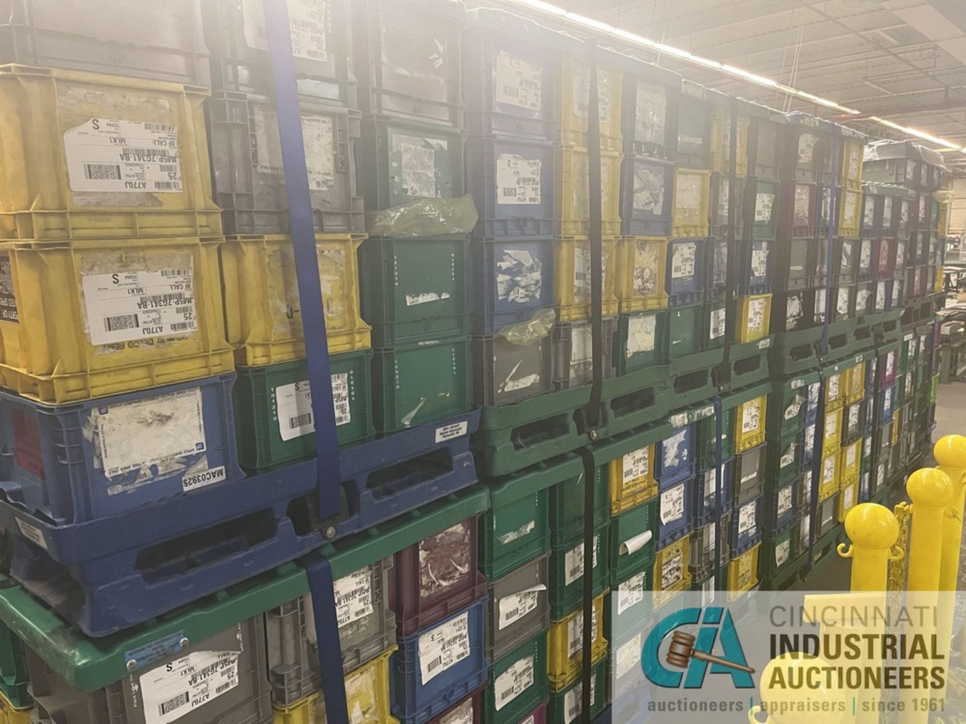 ASSORTMENT PLASTIC TOTE BINS, 14" X 11" X 8", APPROX. (300)