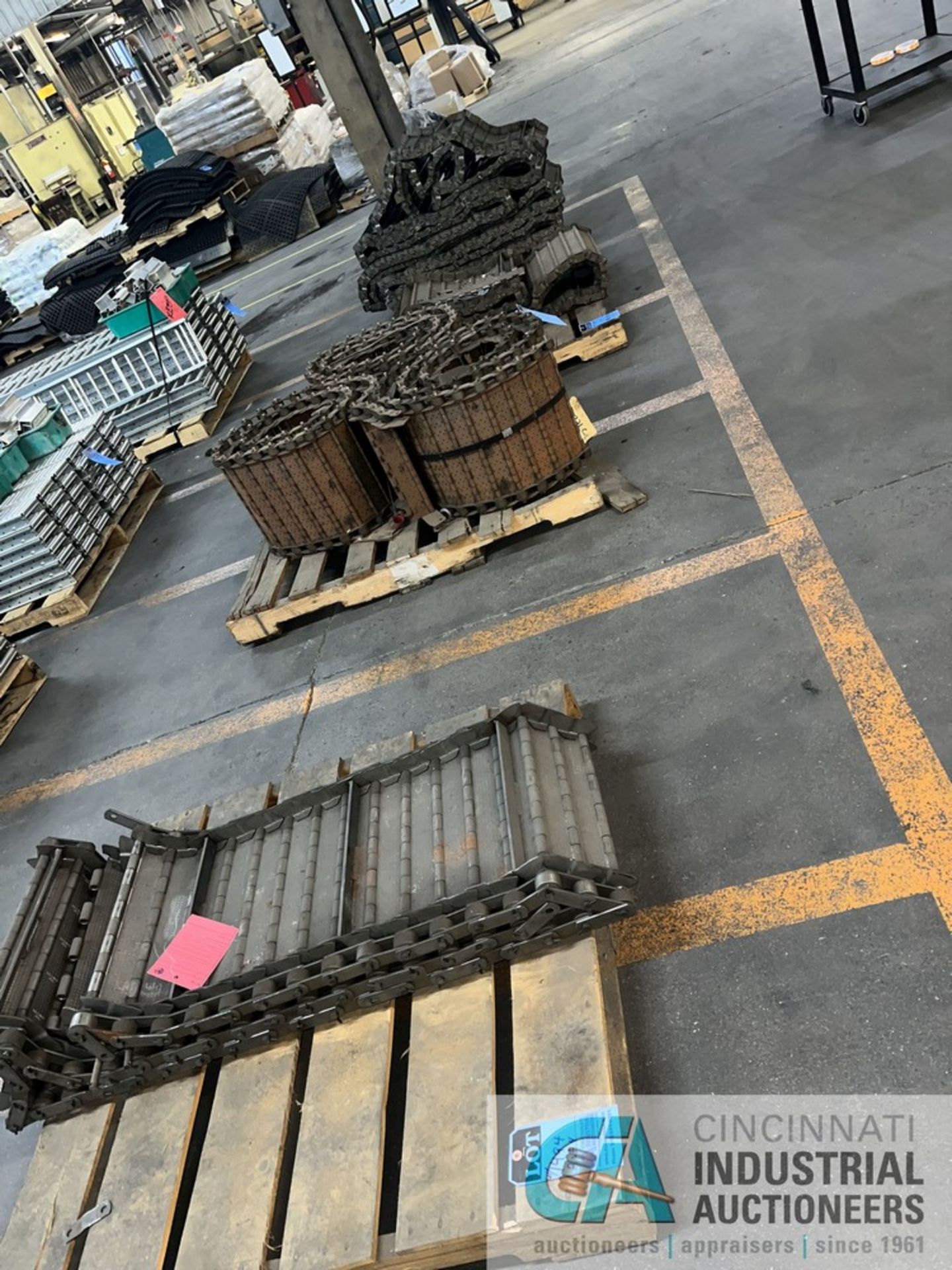 SKIDS OF METAL BELTING, 18", 14-1/2" AND 12" WIDTHS