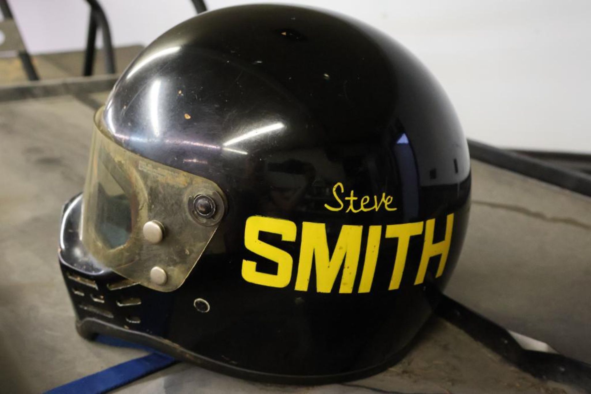 Steve Smith worn Vintage 70's Simpson Bandit helmet