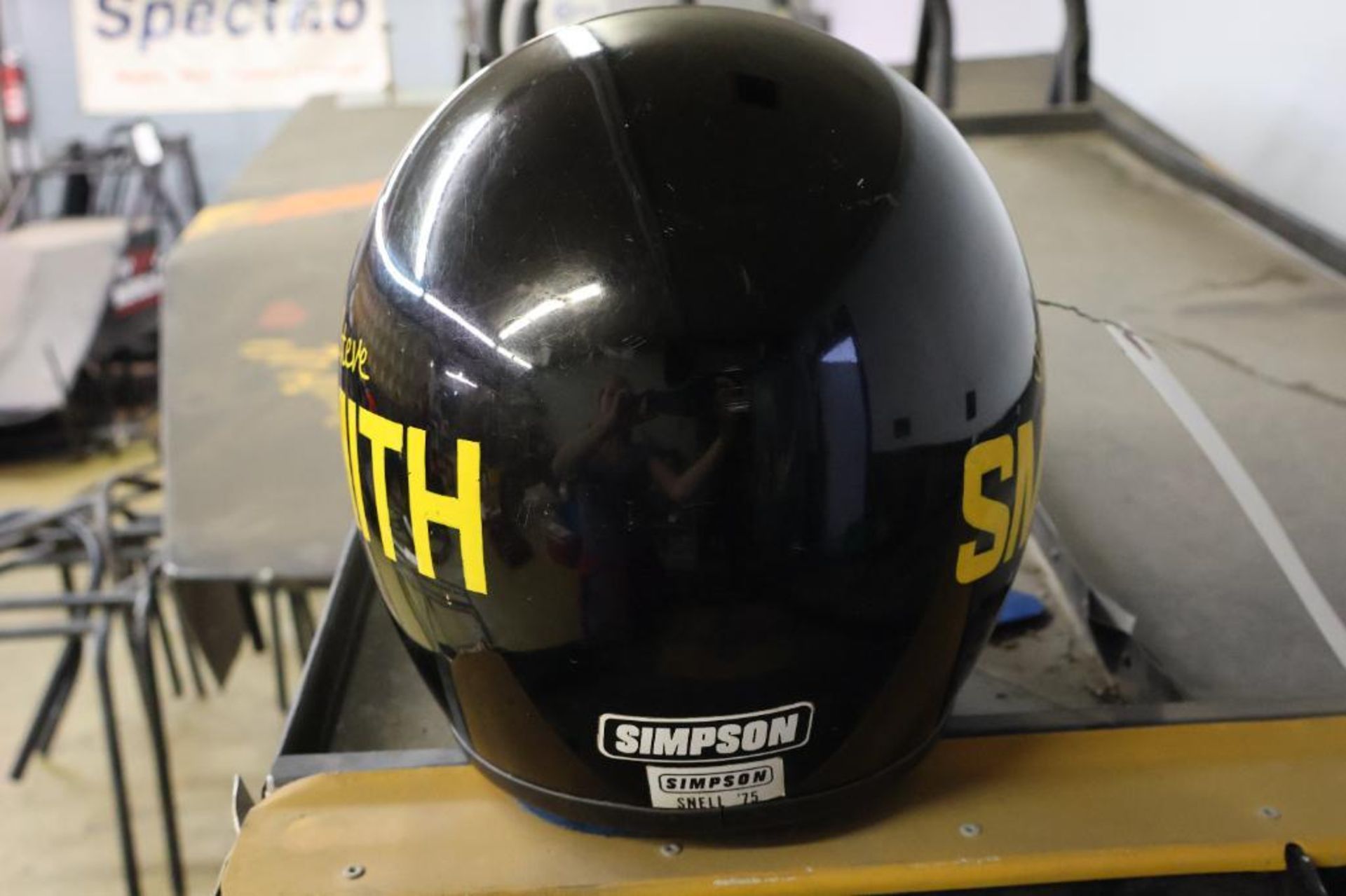 Steve Smith worn Vintage 70's Simpson Bandit helmet