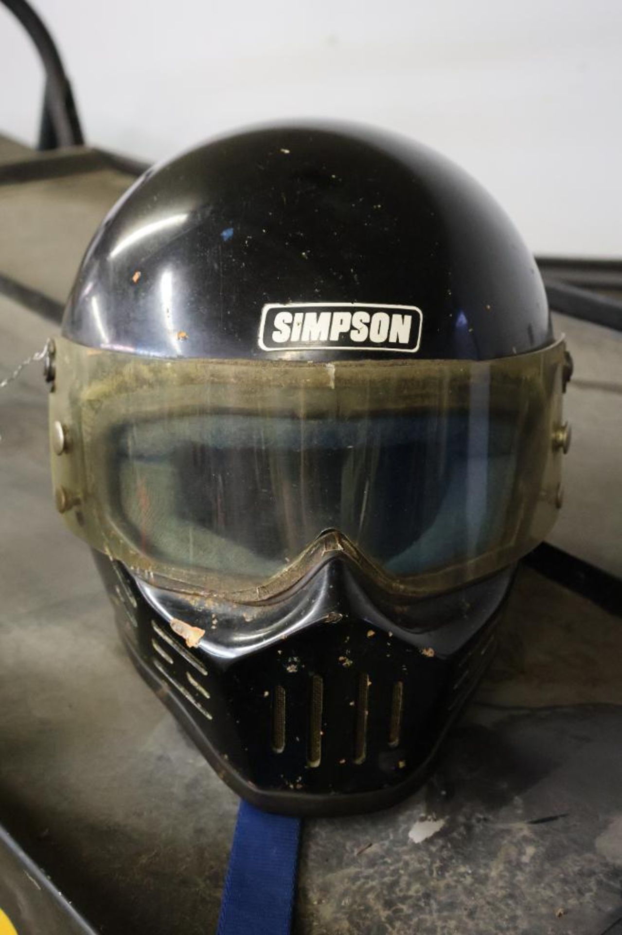 Steve Smith worn Vintage 70's Simpson Bandit helmet