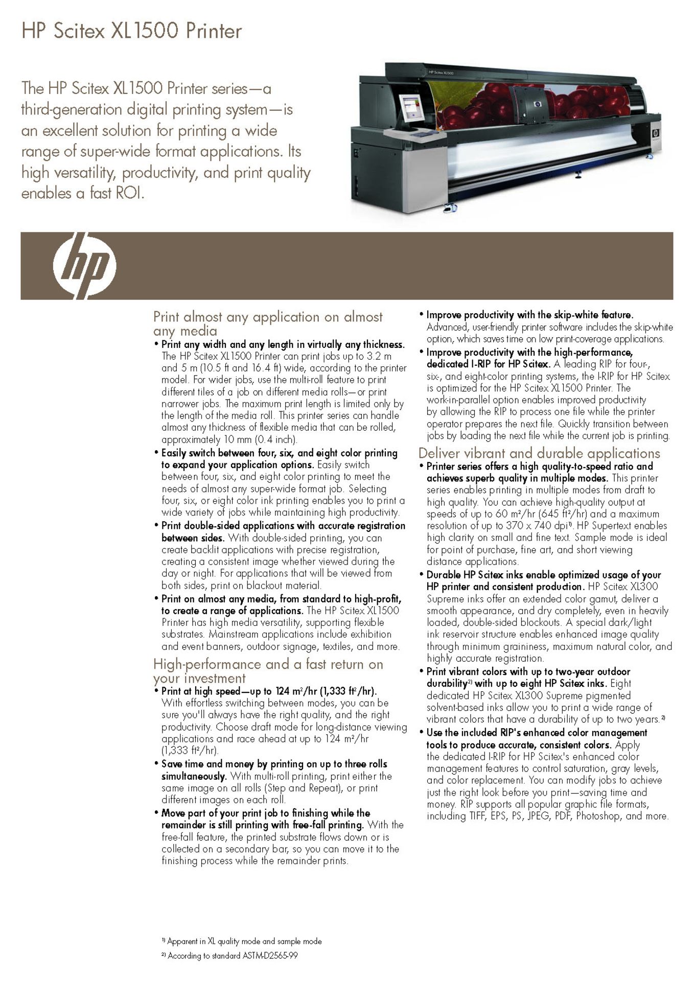 HP SCITEX mod. XL1500 5M 4 -8 color Large Format Industrial Printer ...