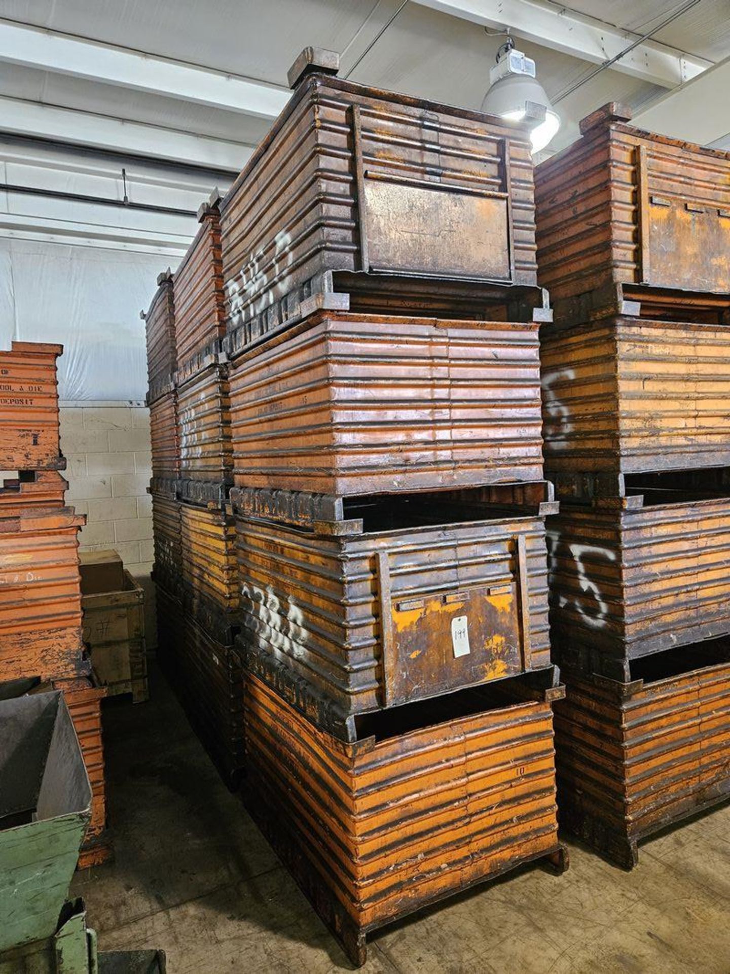 (12) 46" x 36" x 24" Deep Stackable Metal Bins